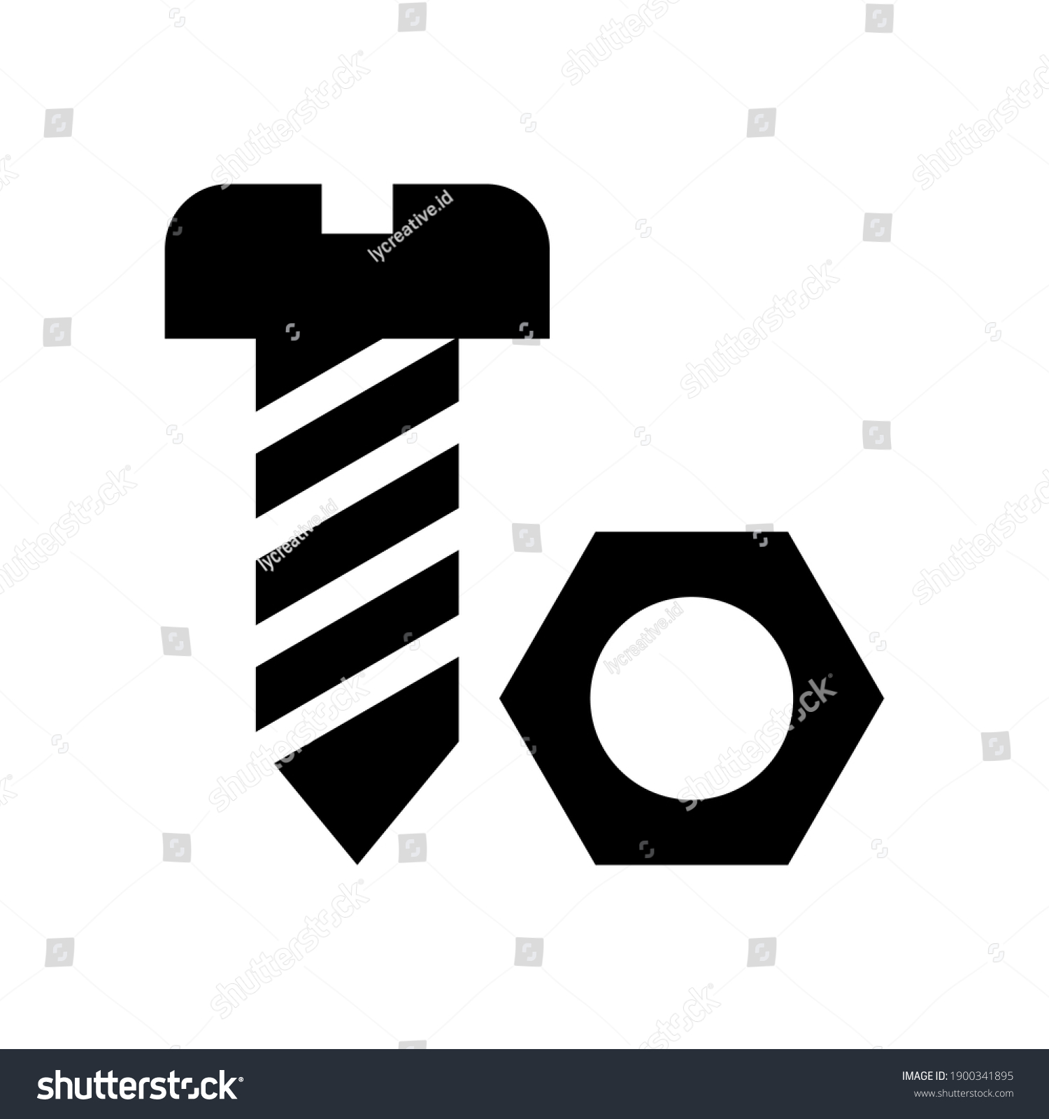 Black Flat Design Bolt Icon White Stock Vector (Royalty Free ...