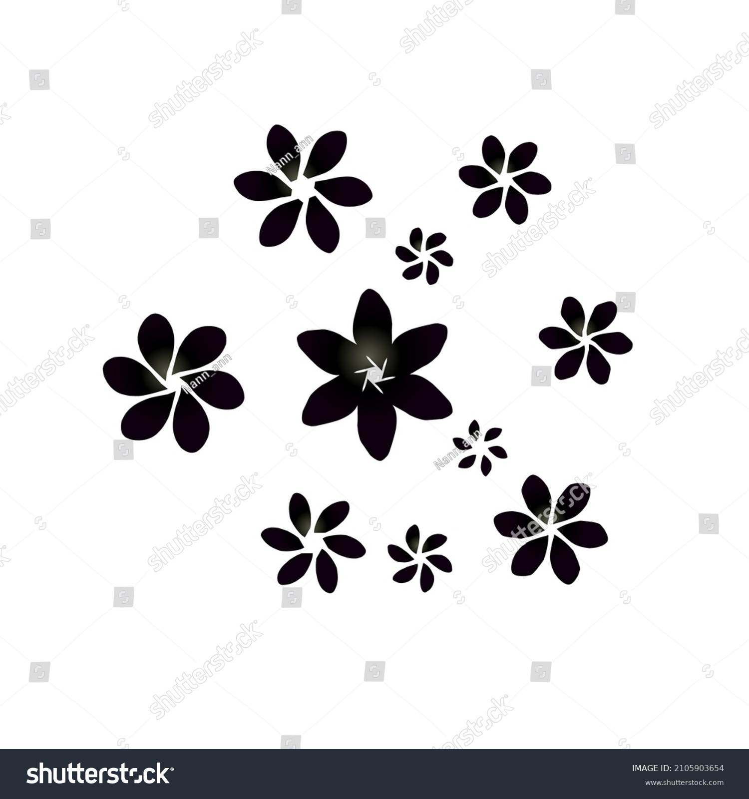 Black Flowers Vector Wallpaper Stock Vector (Royalty Free) 2105903654 ...
