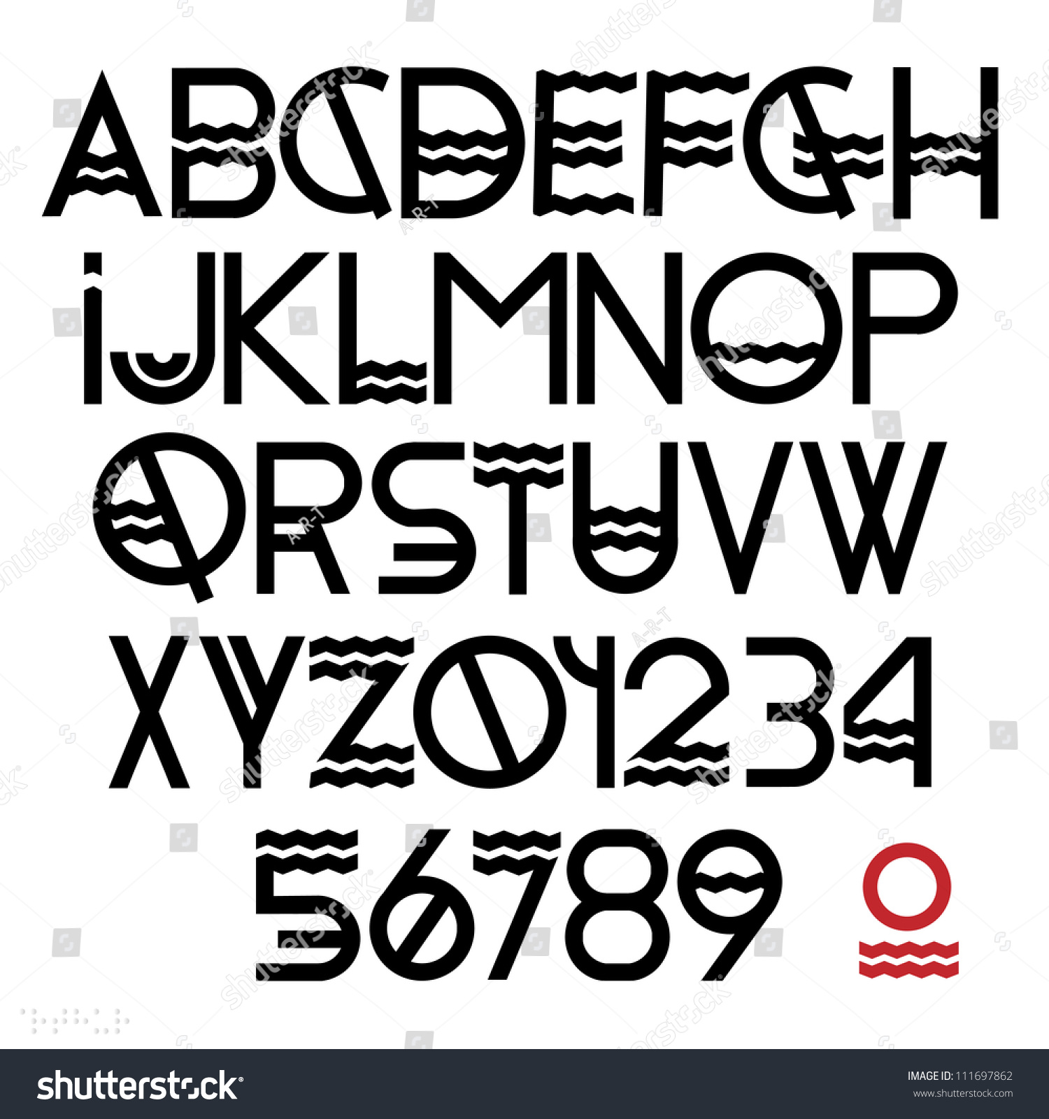 Black Font Numbers Vector Set: vector de stock (libre de regalías ...