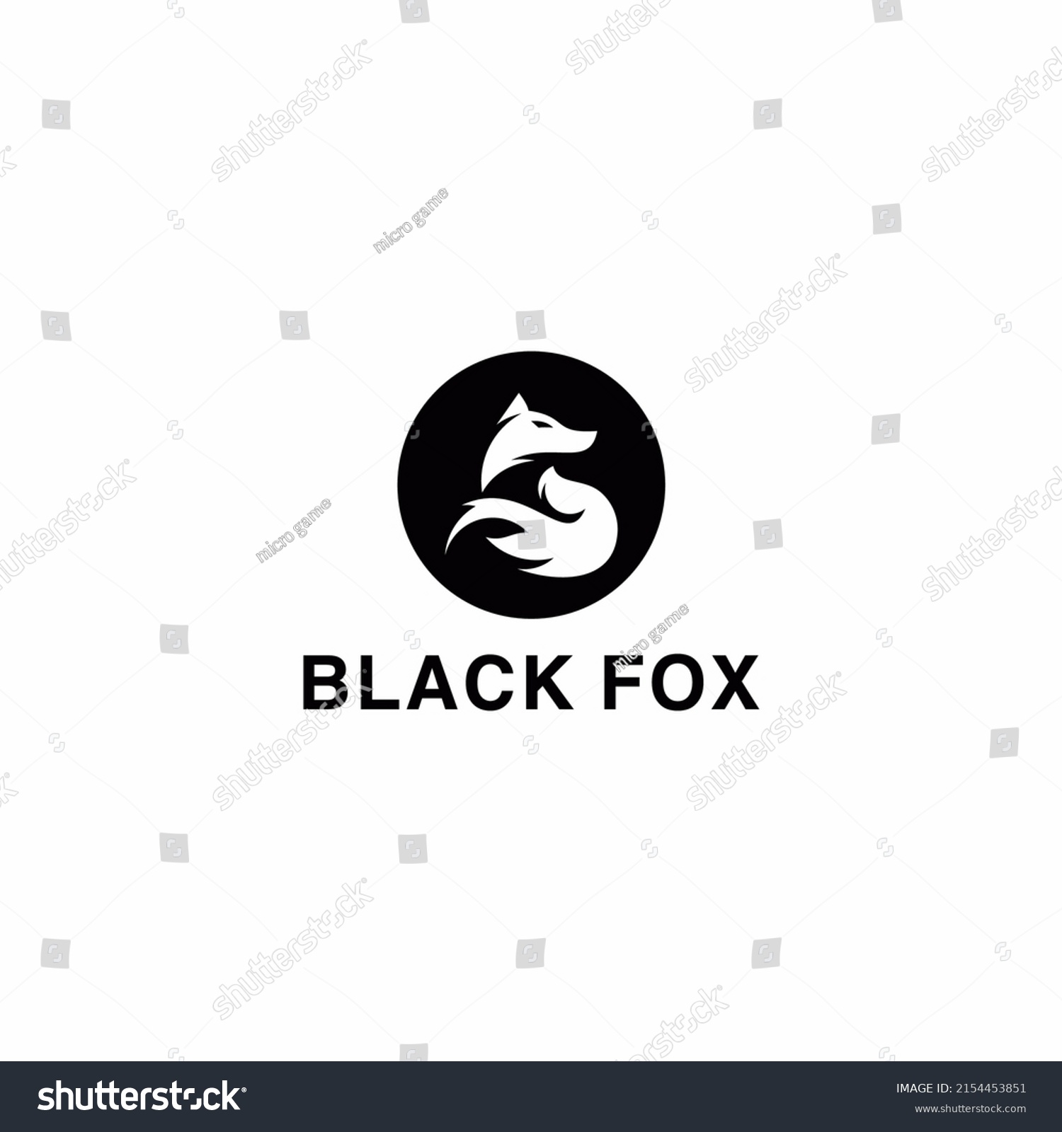 Black Fox Logo Design Vector Stock Vector (Royalty Free) 2154453851 ...