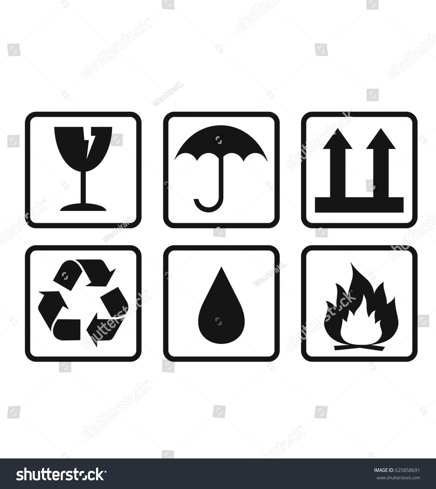 Vektor Stok Black Fragile Symbol Vector (Tanpa Royalti) 625858691 ...