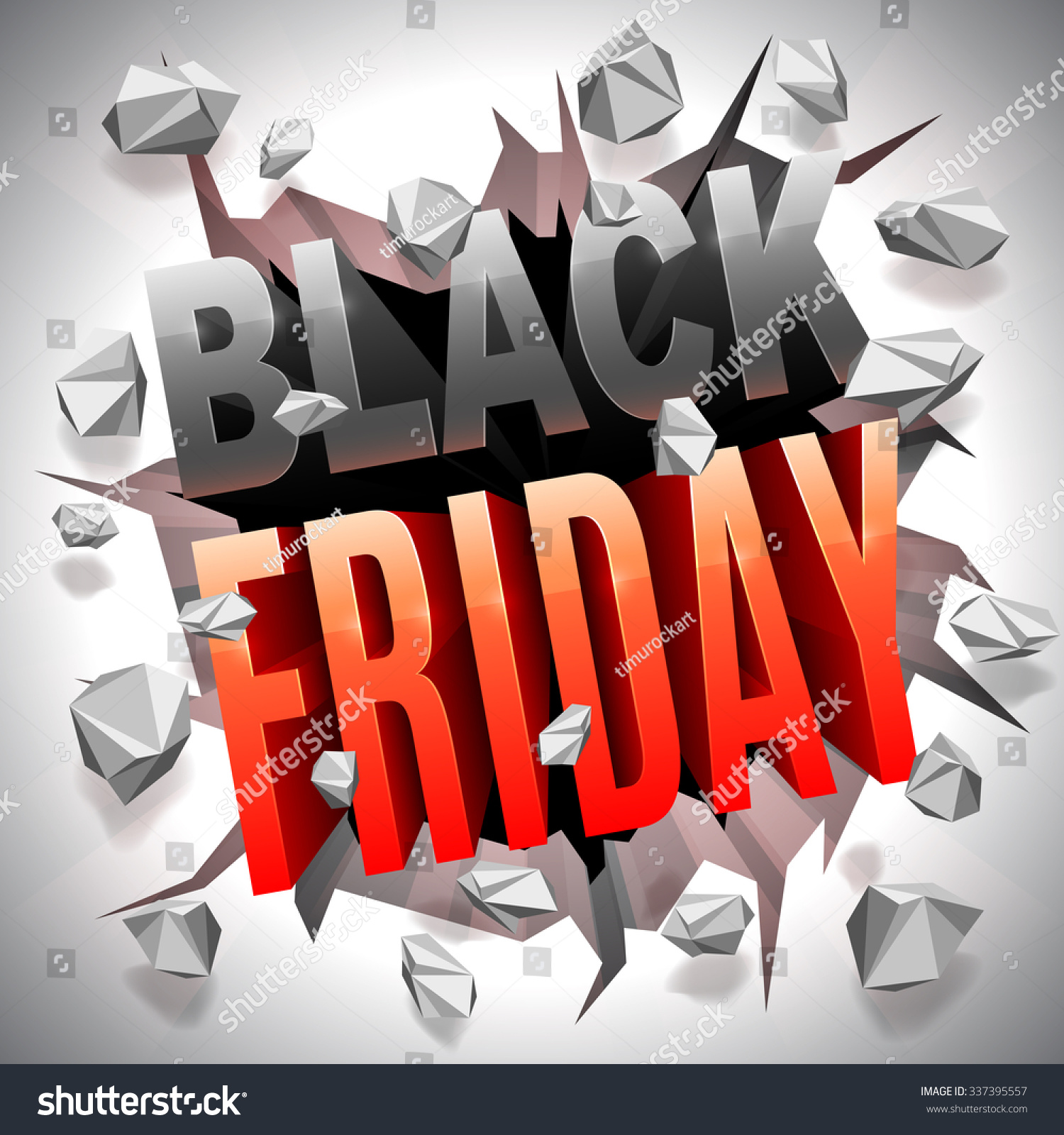 Black Friday 3d Text Breaking Through Stock Vector (Royalty Free) 337395557