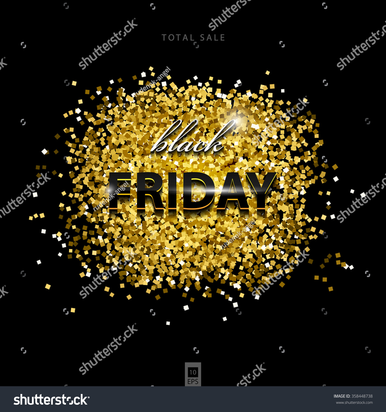 Black Friday Gold Background Vector: vector de stock (libre de regalías ...