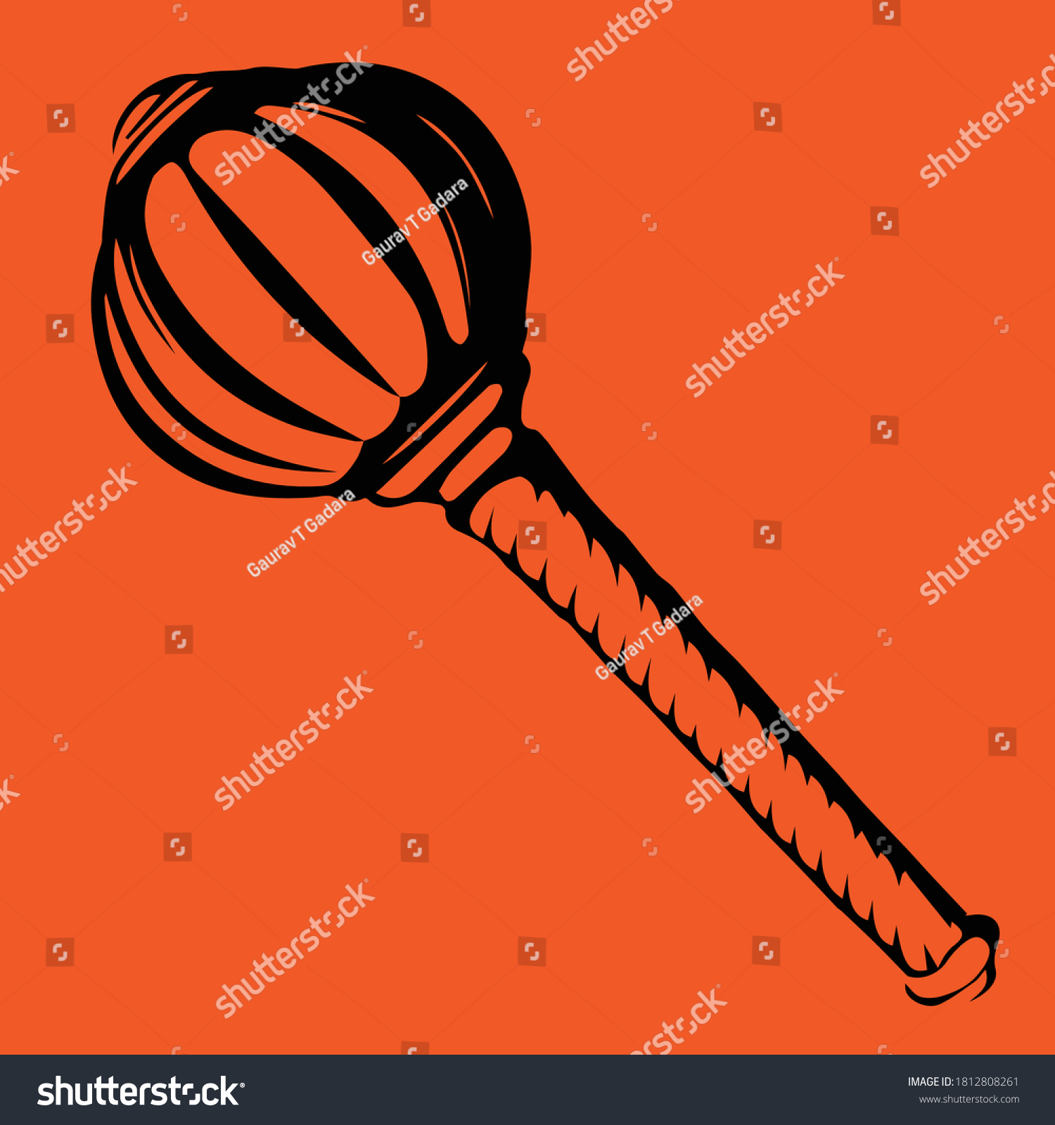 Black Gada Vector Lord Hanuman Weapon: เวกเตอร์สต็อก (ปลอดค่าลิขสิทธิ์ ...