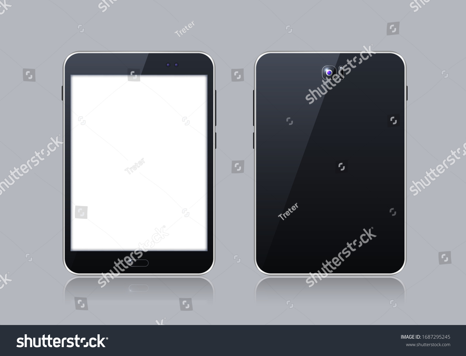 Gadget negro con pantalla táctil en: vector de stock (libre de regalías ...