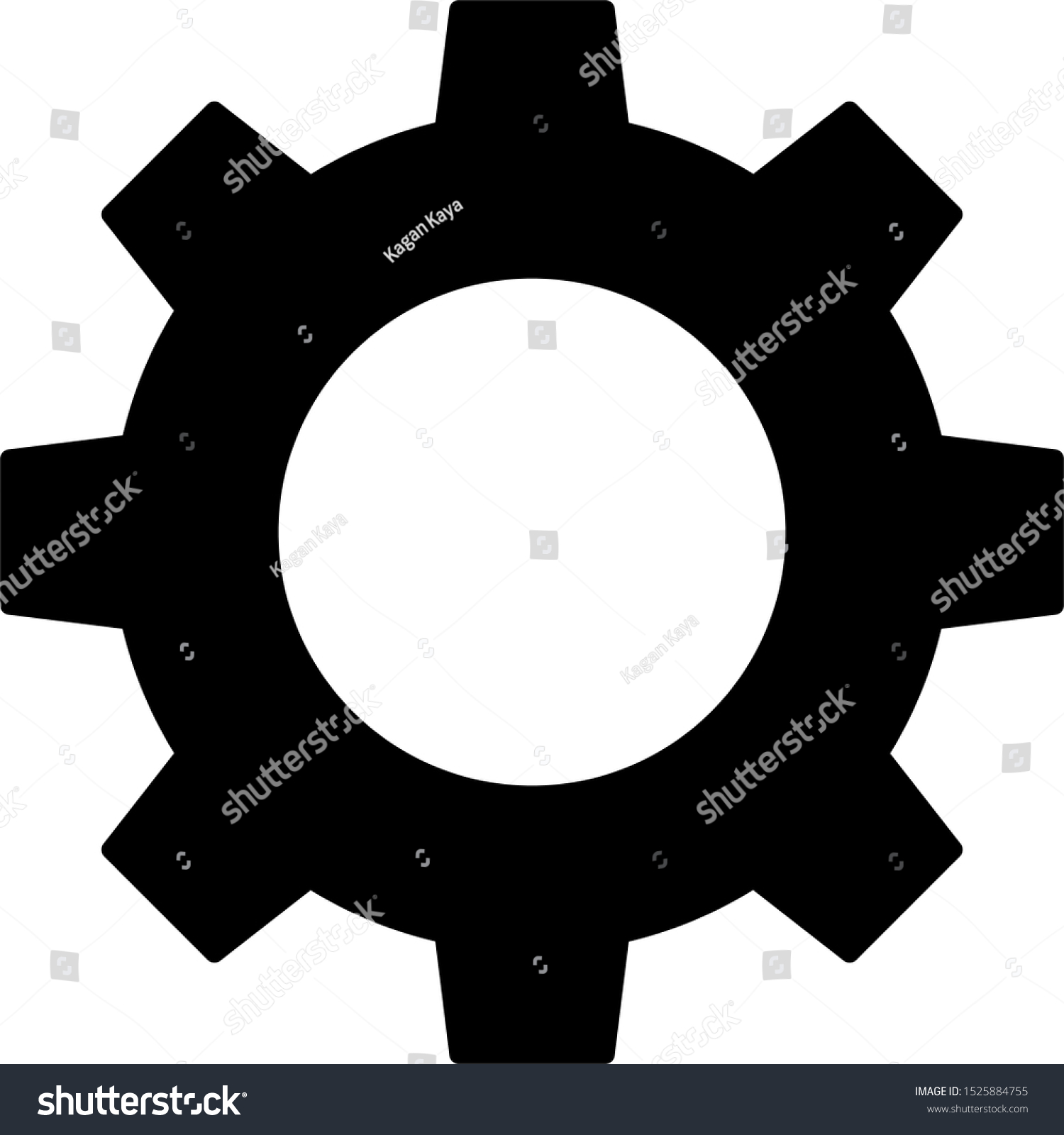 Black Gear Icon Vector Image Stock Vector (Royalty Free) 1525884755 ...