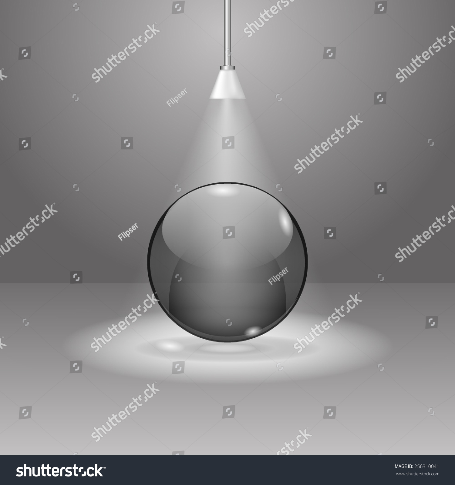 Black Glass Sphere Vector Drawing Stock Vector (Royalty Free) 256310041