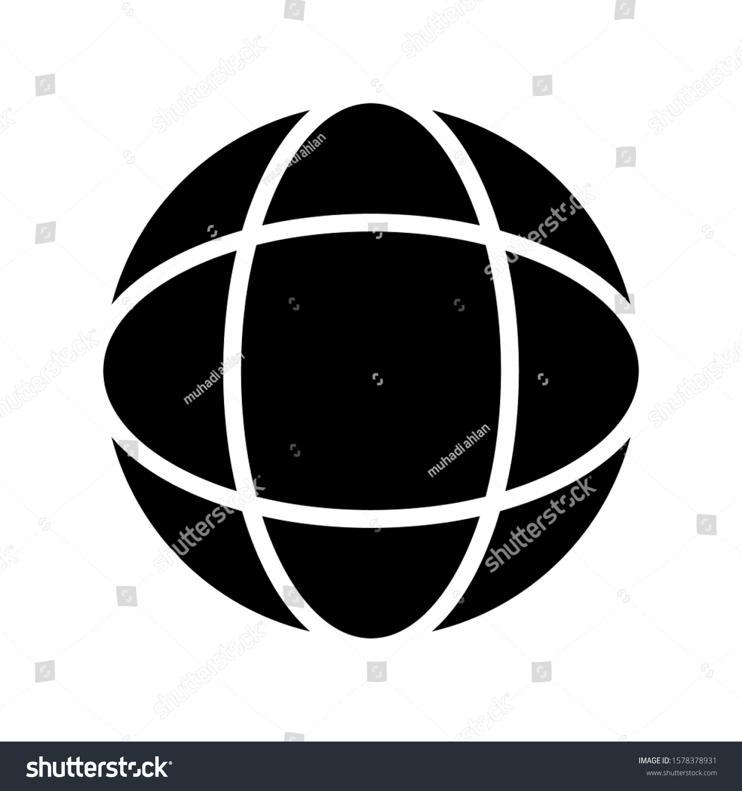 Black Globe Icon White Background Stock Vector (Royalty Free) 1578378931
