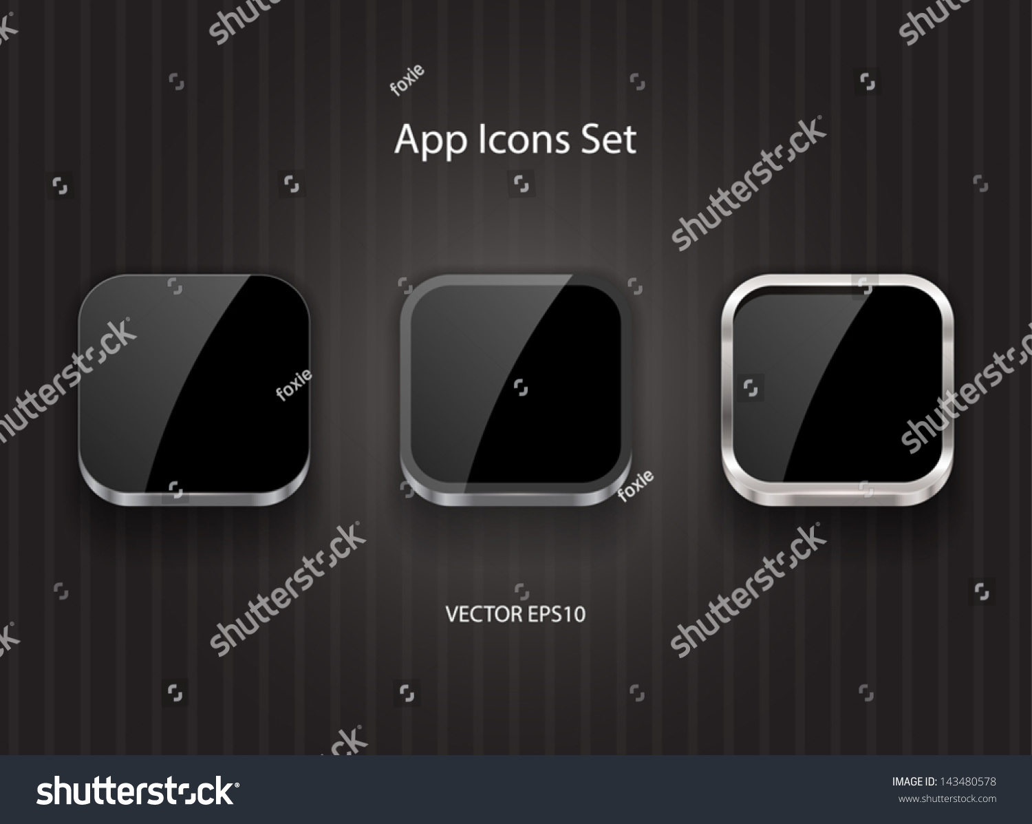 Black Glossy Vector Square App Icons Stock Vector (Royalty Free ...