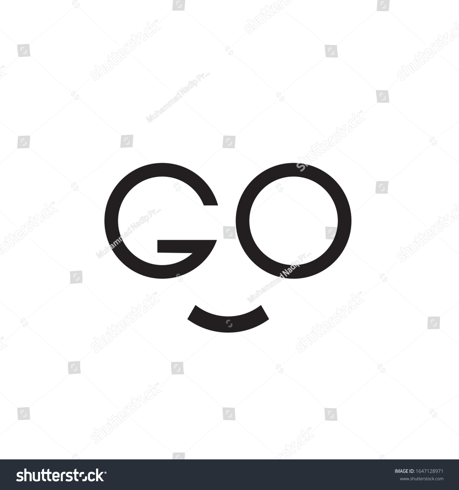 diseño vectorial del logotipo negro "GO": vector de stock (libre de ...