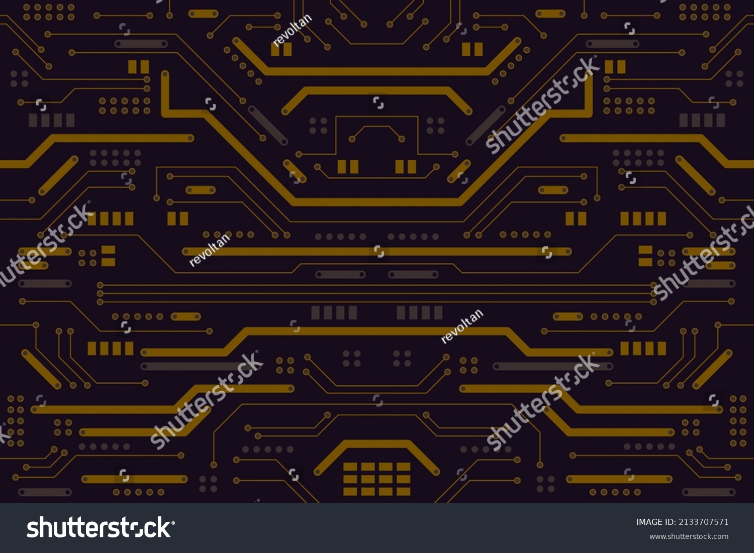 Black Gold Circuit Board Background Horizontal Stock Vector (Royalty ...