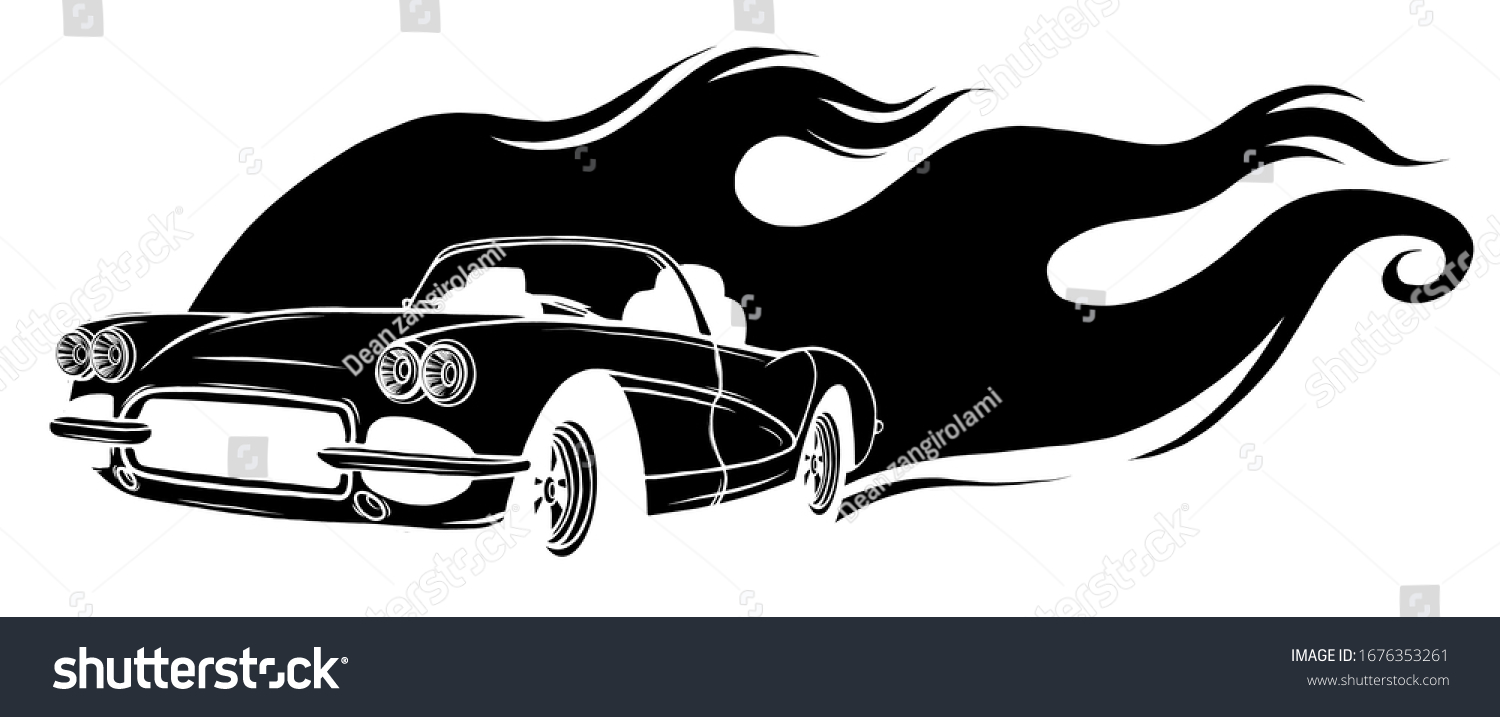 Black Gradiented Car Vector Illustration White Stock Vector (Royalty ...