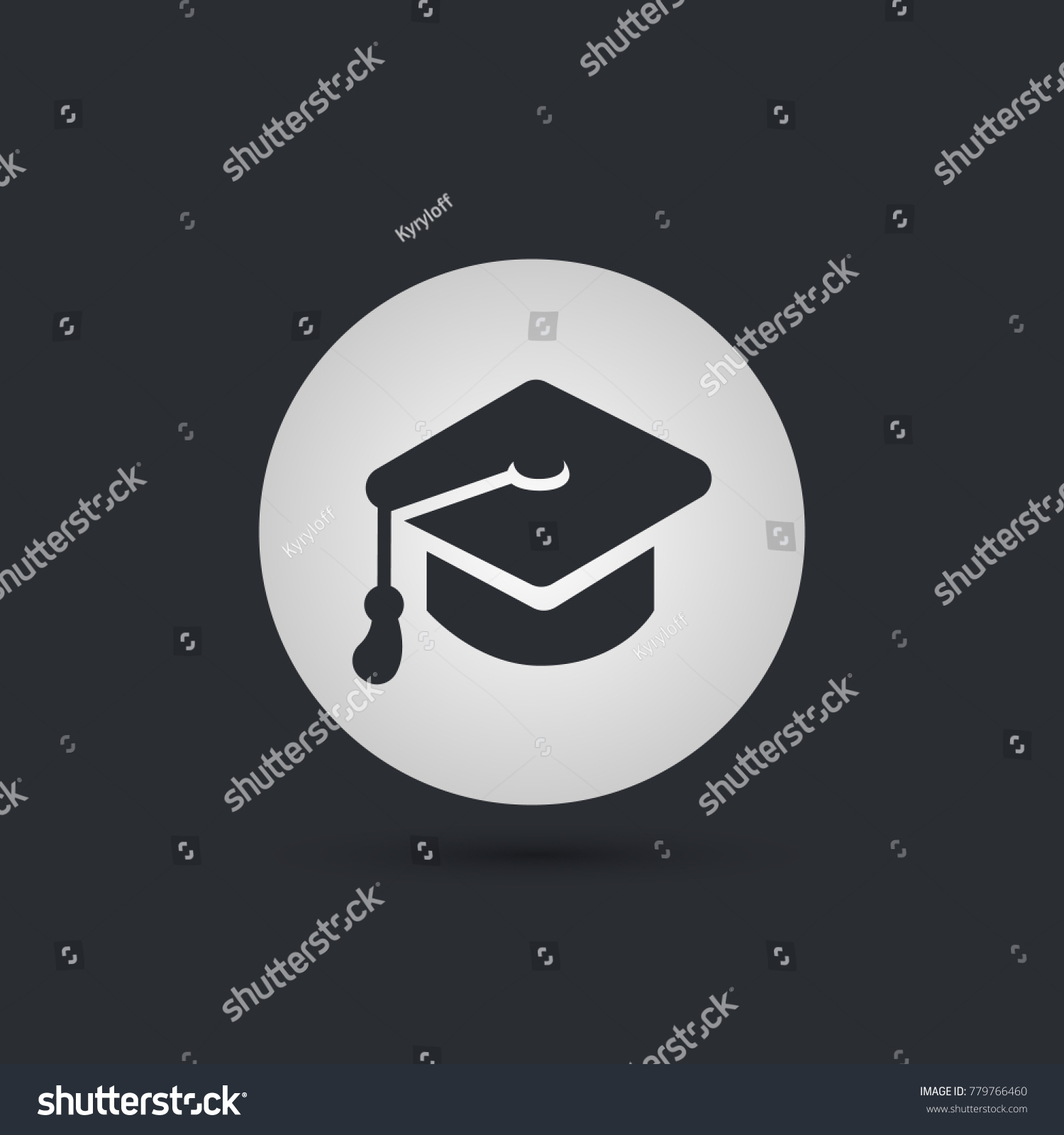 Black Graduation Cap Circle Icon: vector de stock (libre de regalías ...