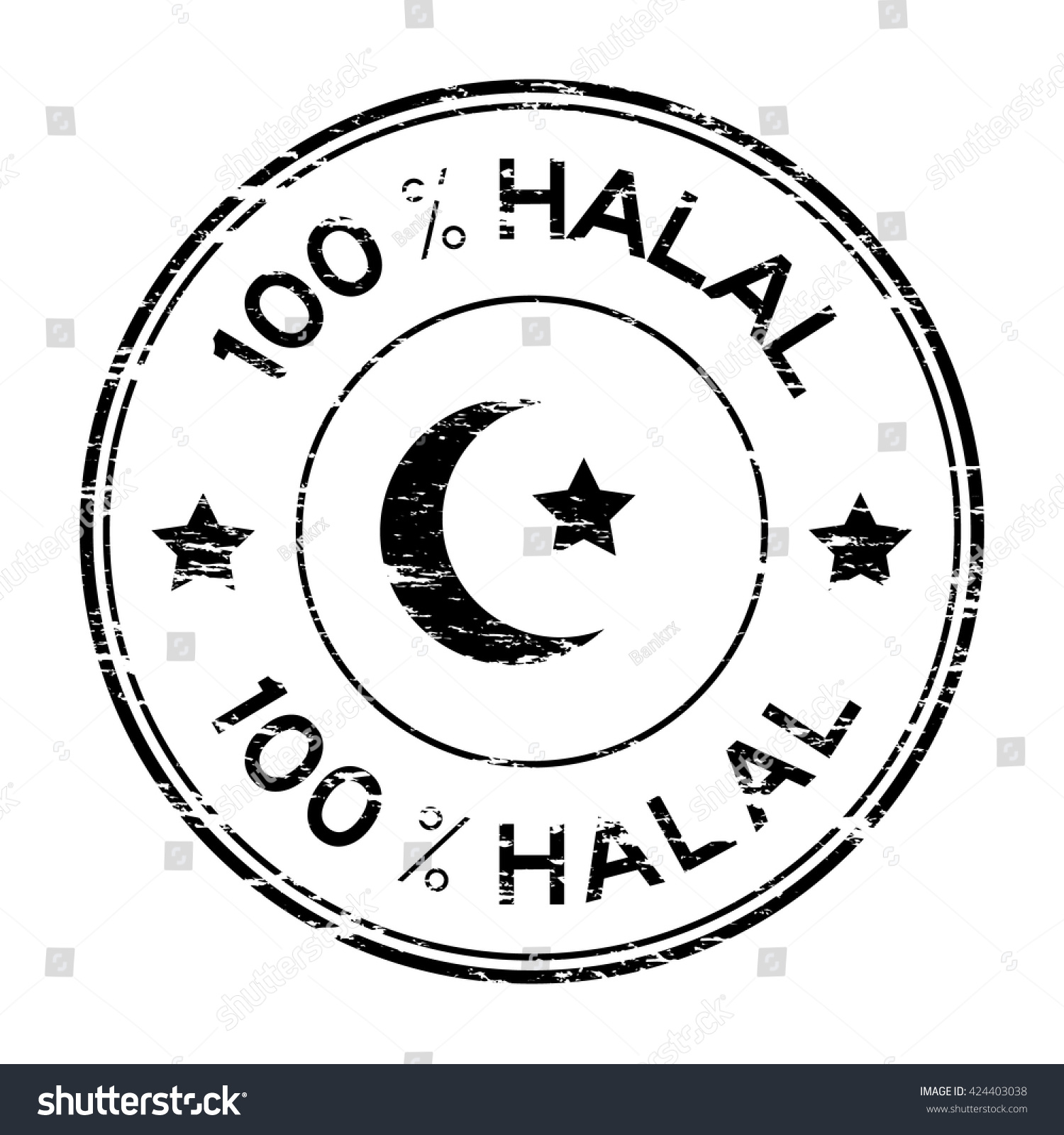 Black 100 Halal Stamp Stock Vector (Royalty Free) 424403038 | Shutterstock