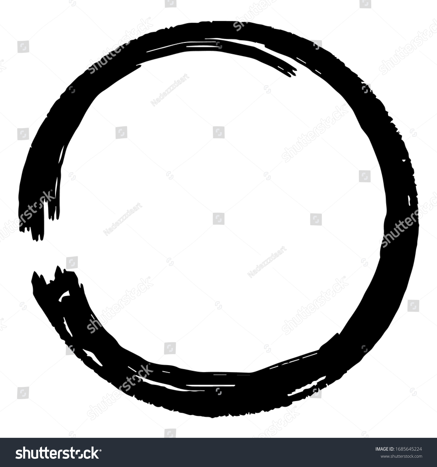 Black Hand Drawn Circle Frame Stock Vector (Royalty Free) 1685645224 ...