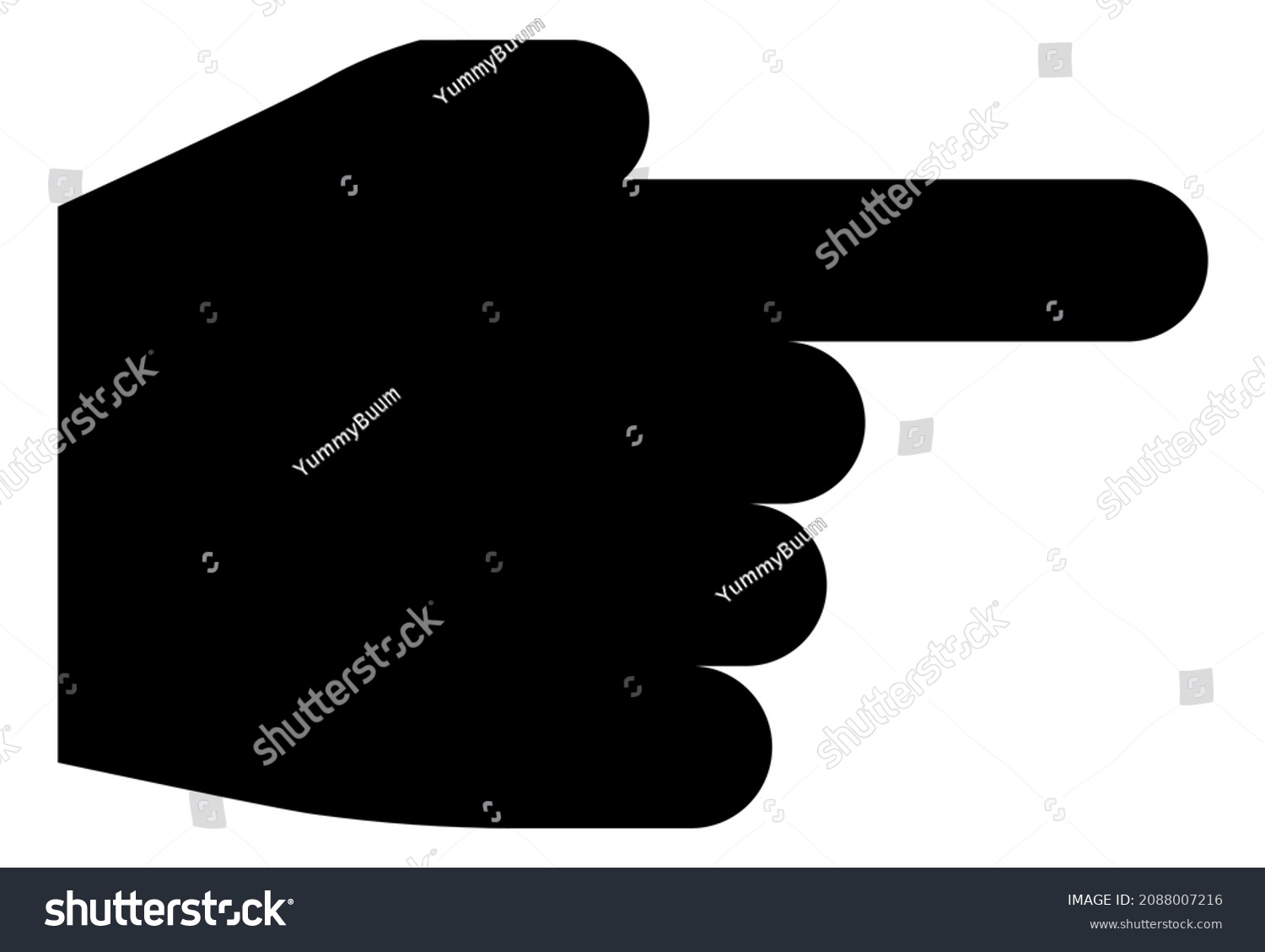 Black Hand Pointer Finger Pointing Right Stock Vector (Royalty Free ...