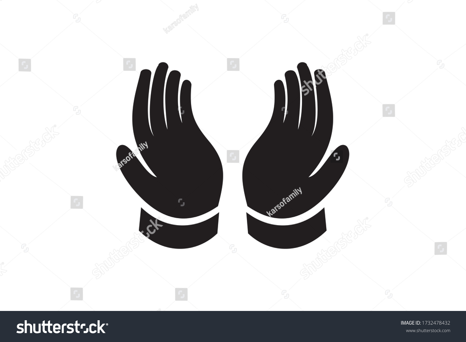 Black Hand Logo Vector Stock Vector (Royalty Free) 1732478432