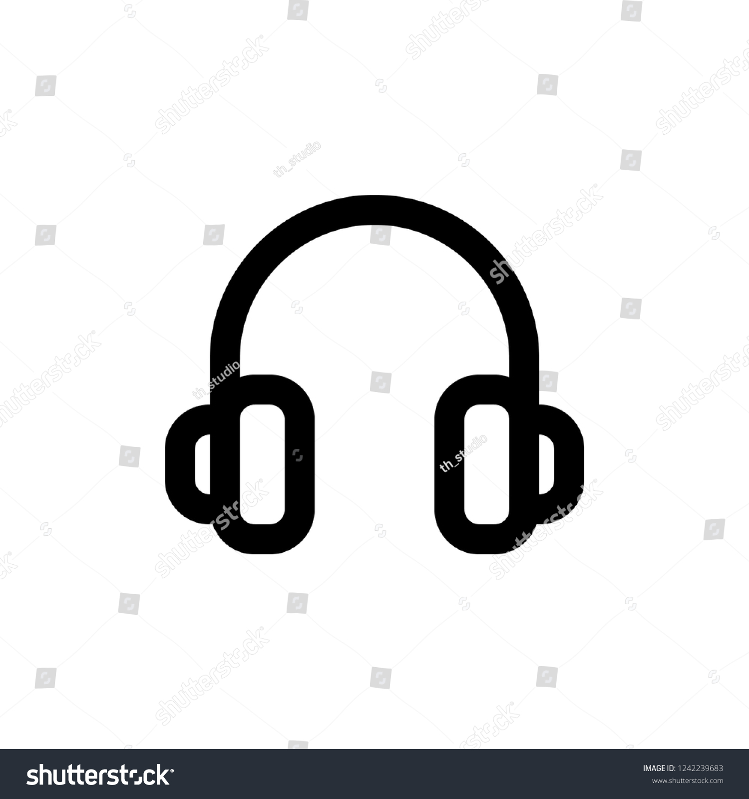 Black Headphone Icon Stock Vector (Royalty Free) 1242239683 | Shutterstock