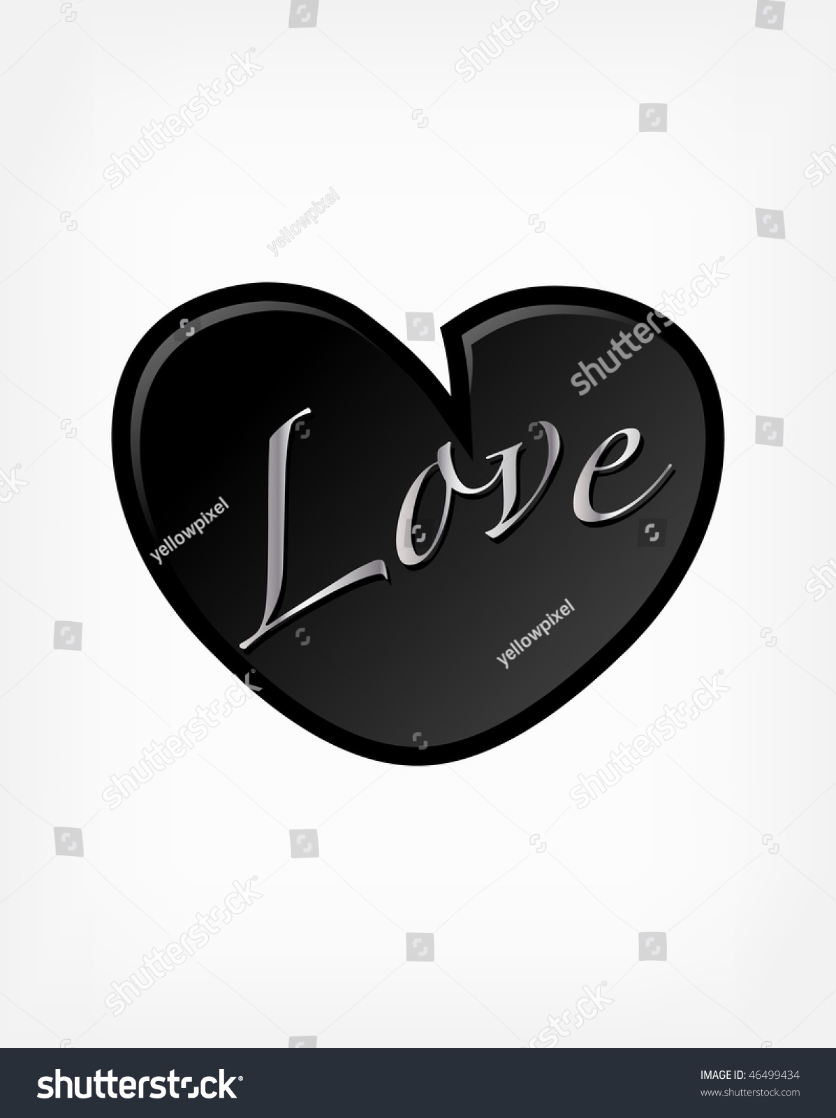 Black Heart Symbol Stock Vector (Royalty Free) 46499434 | Shutterstock