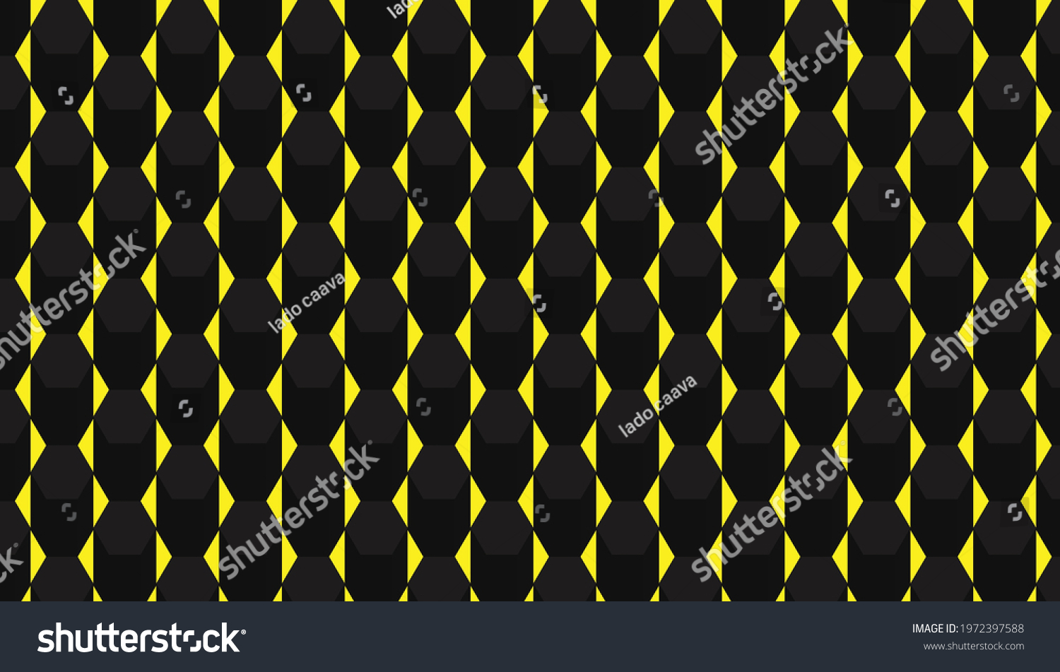 Black Hexagons Yellow Background Stock Vector (Royalty Free) 1972397588 ...