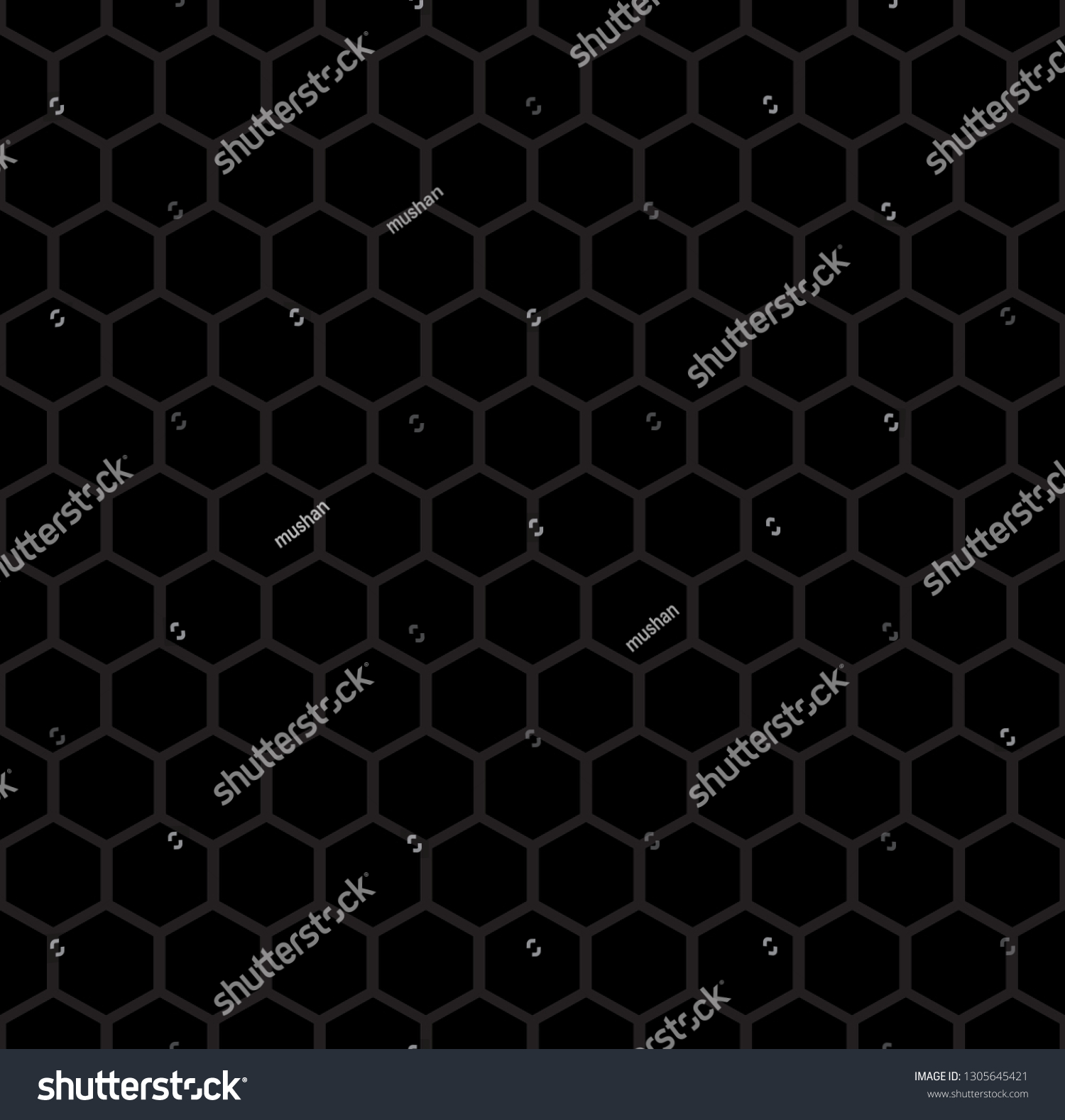 Black Honeycomb Seamless Hexagon Pattern Background Stock Vector ...