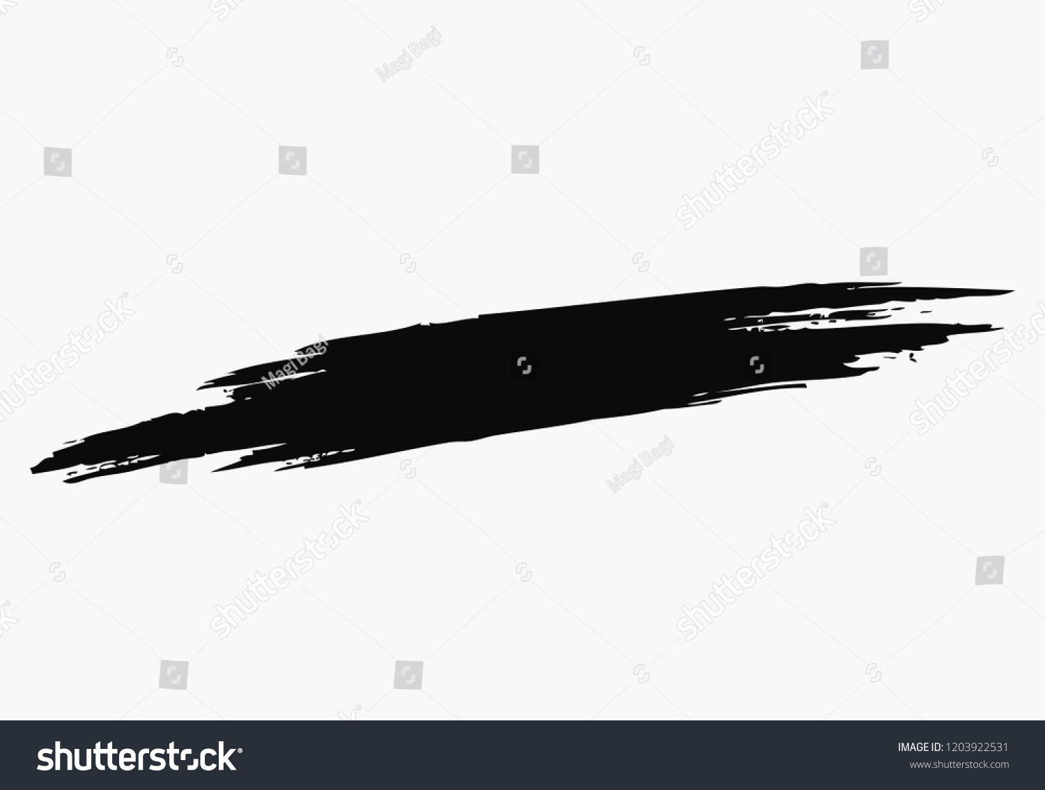 Black Horizontal Vector Brush Stroke Stock Vector (Royalty Free) 1203922531
