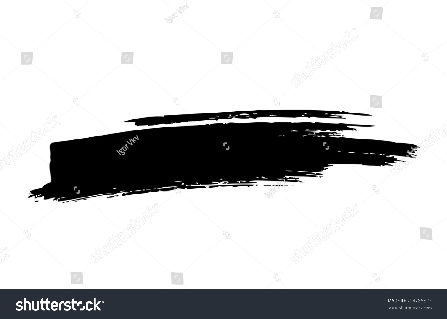 Black Horizontal Vector Brush Stroke Stock Vector (Royalty Free) 794786527