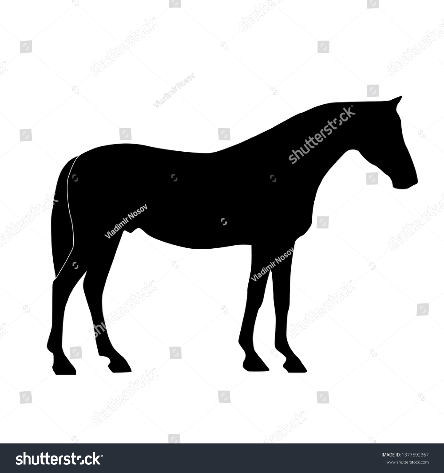 Black Horse Icon Vector Stock Vector (Royalty Free) 1377592367