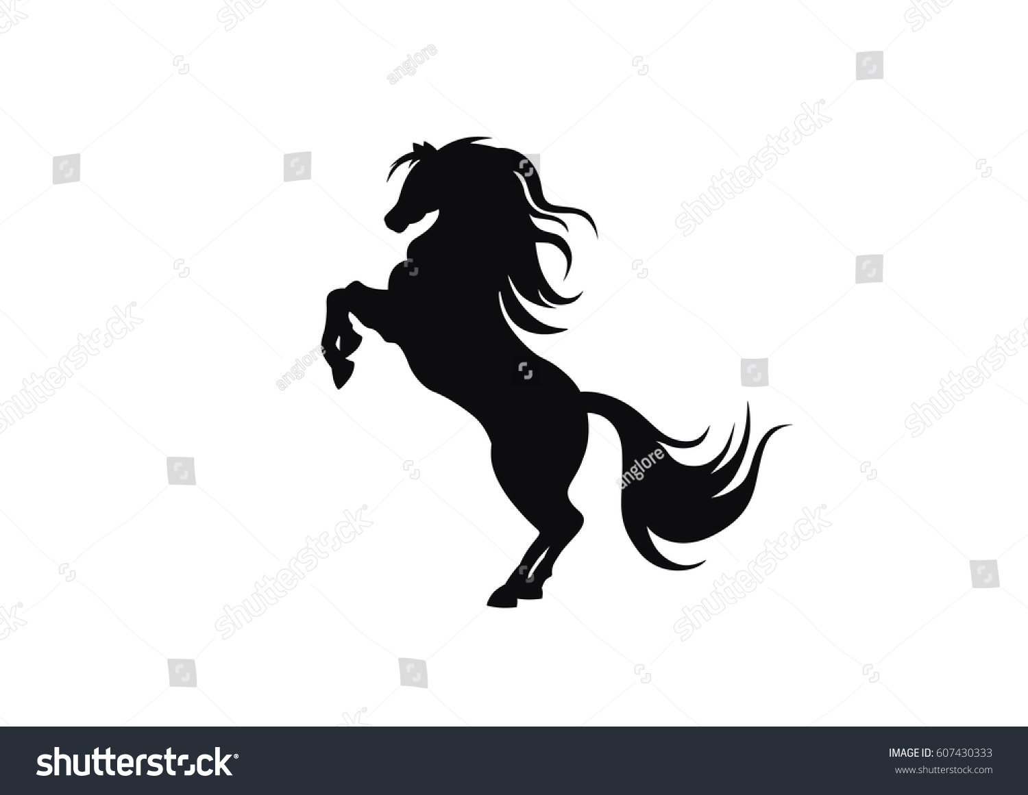 Black Horse Vector Stock Vector (Royalty Free) 607430333