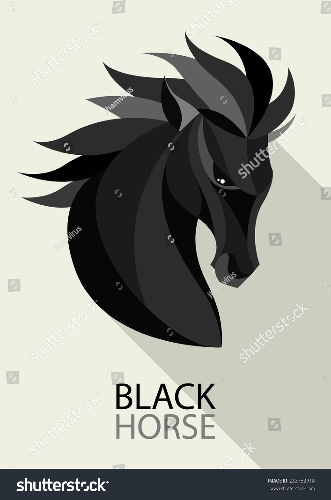 Black Horse Vector Flat Design Stock Vector (Royalty Free) 233782918 ...