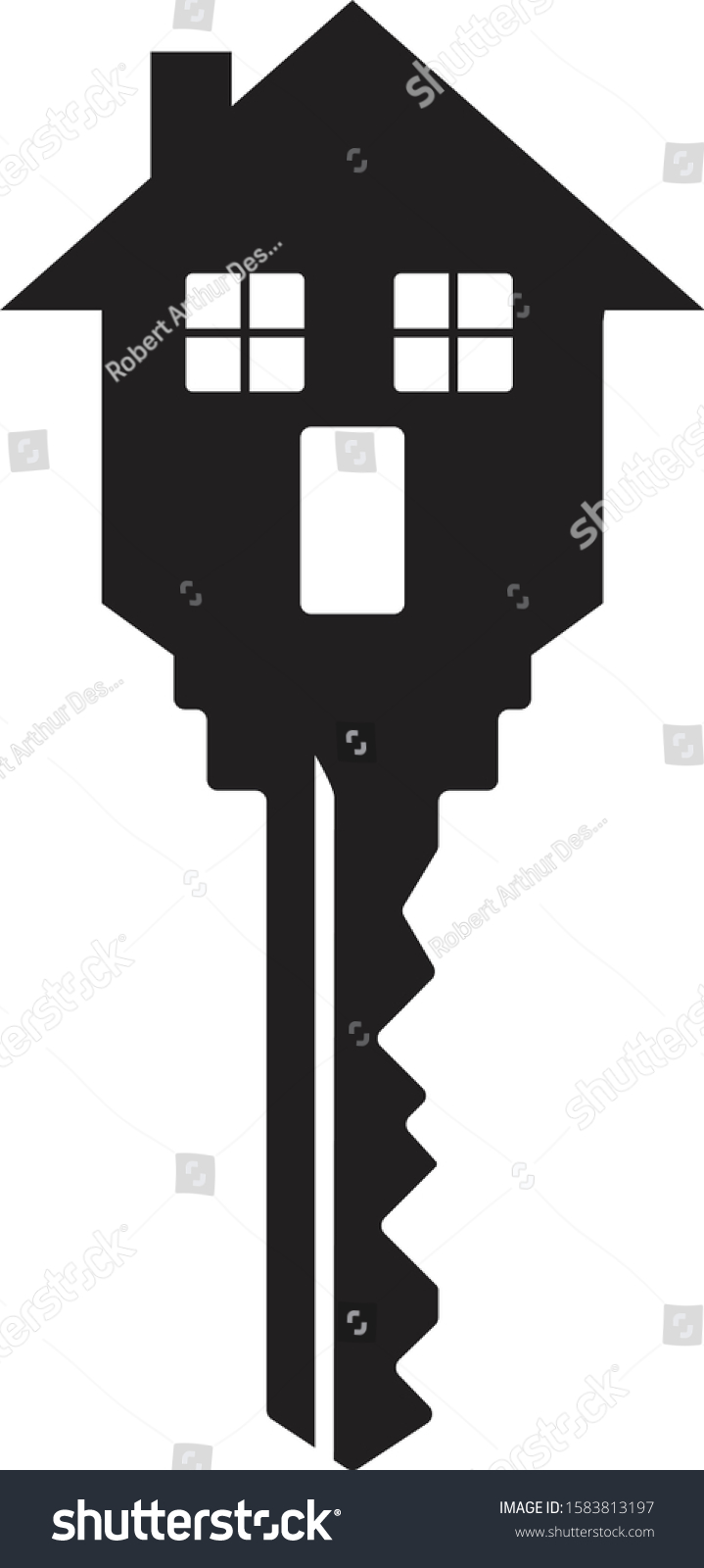 Black House Shaped Key Vector Stock Vector (Royalty Free) 1583813197