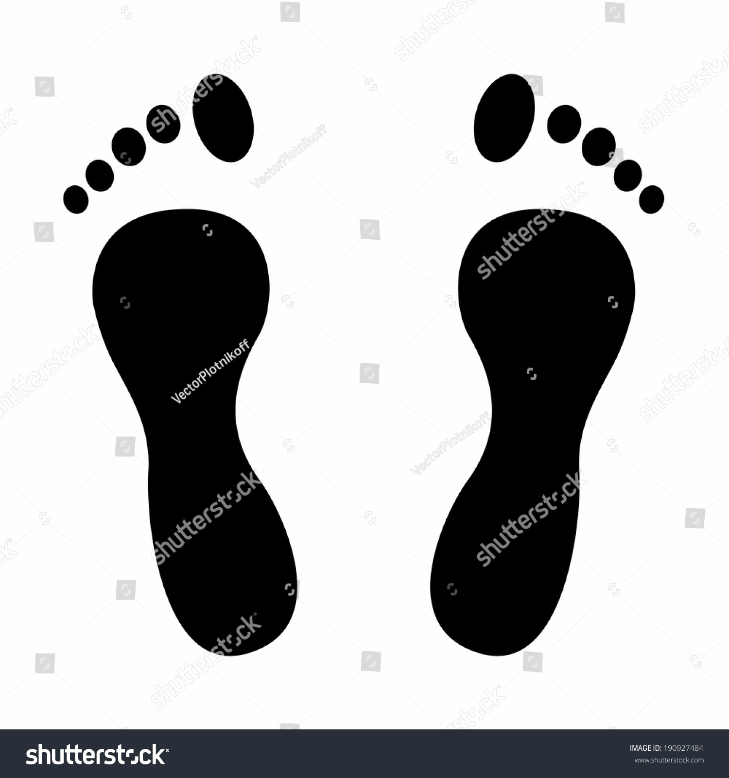 Black Human Bare Footsteps Stock Vector (Royalty Free) 190927484 ...
