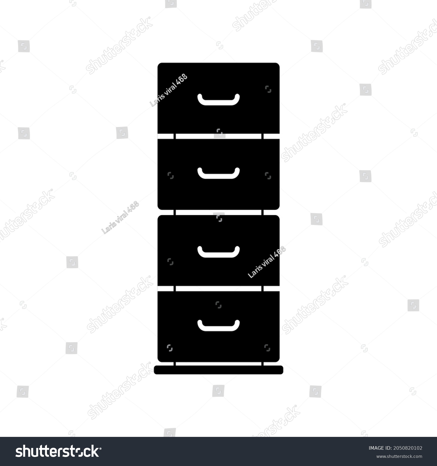 Black Icon Archive Folder Isolated White Stock Vector (Royalty Free ...