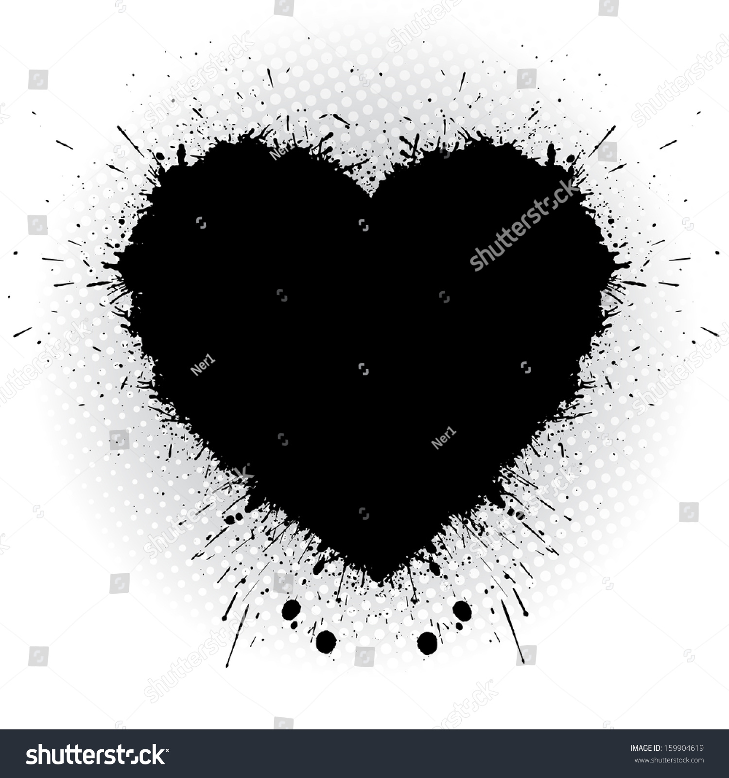 Black Ink Heart Abstract Vector Illustrator Stock Vector (Royalty Free ...