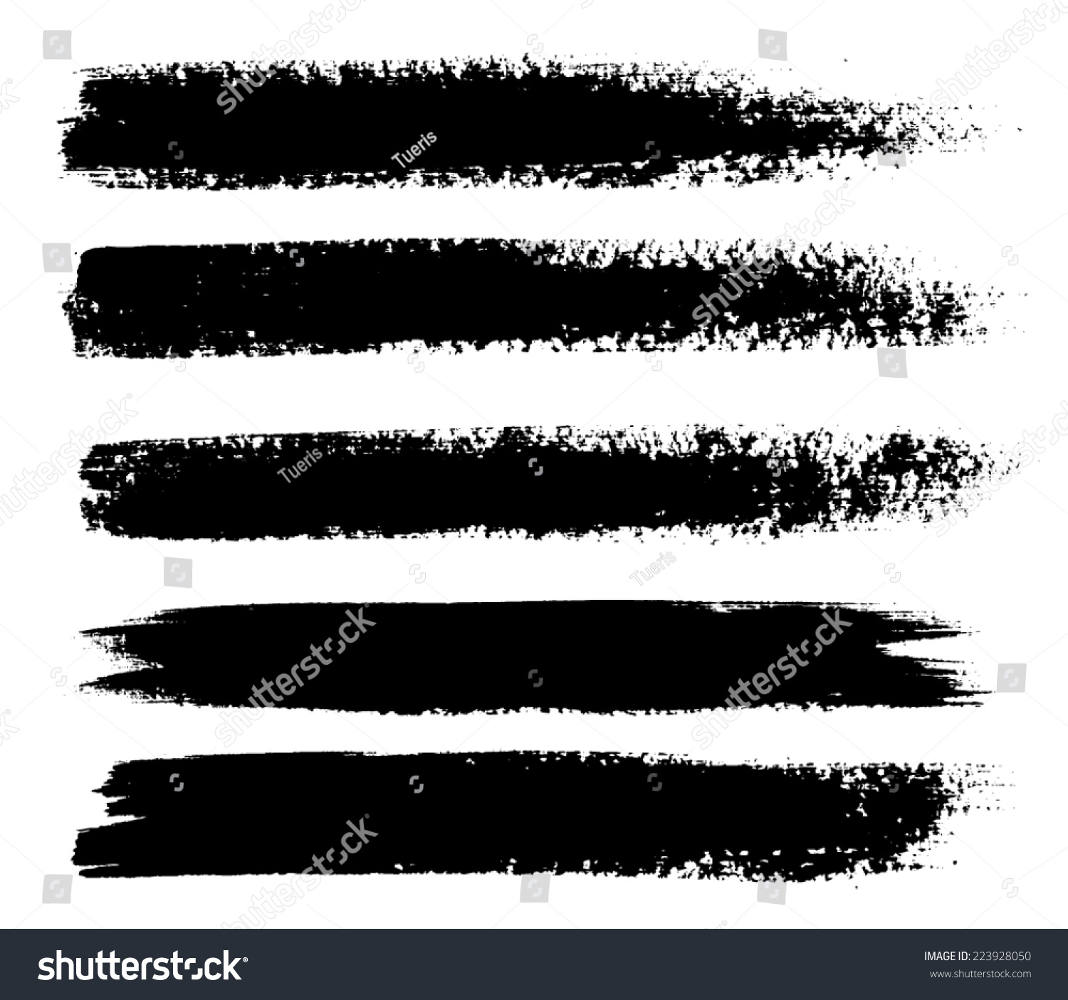 Black Ink Vector Brush Strokes Stock Vector (Royalty Free) 223928050