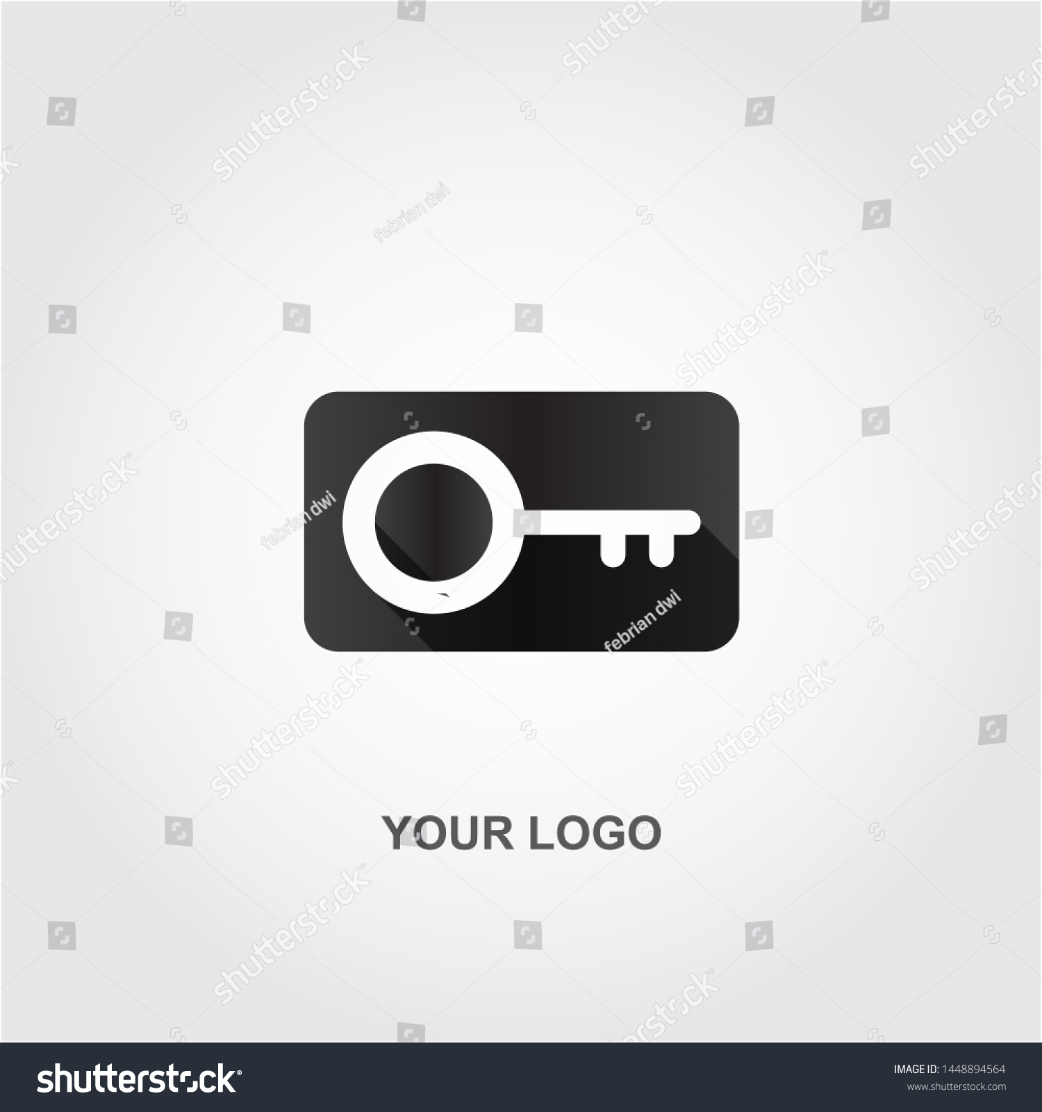 Black Key Logo Gradation Color Template Stock Vector (Royalty Free ...