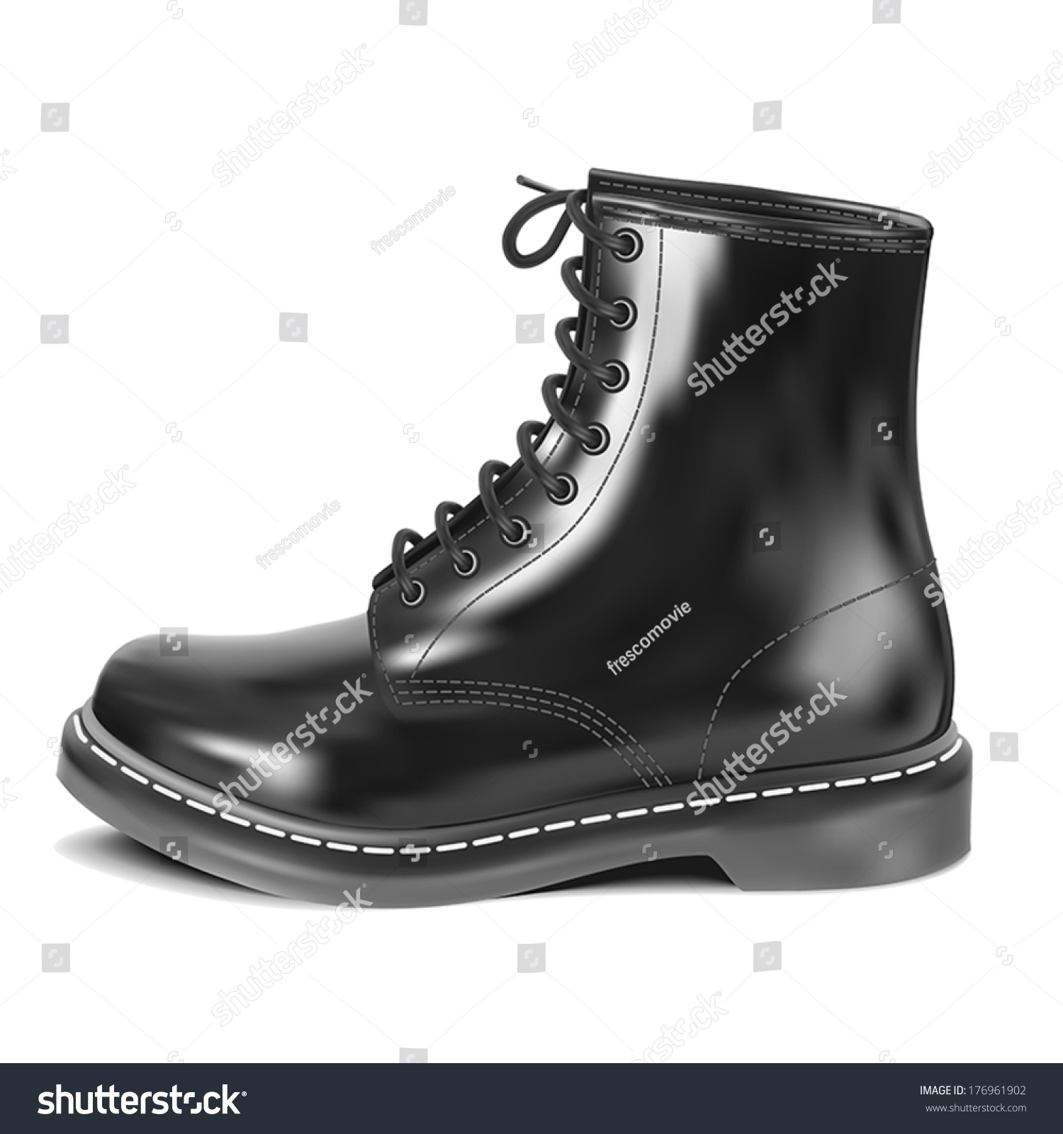 Black Leather Boot Vector Illustration Stock Vector (Royalty Free ...