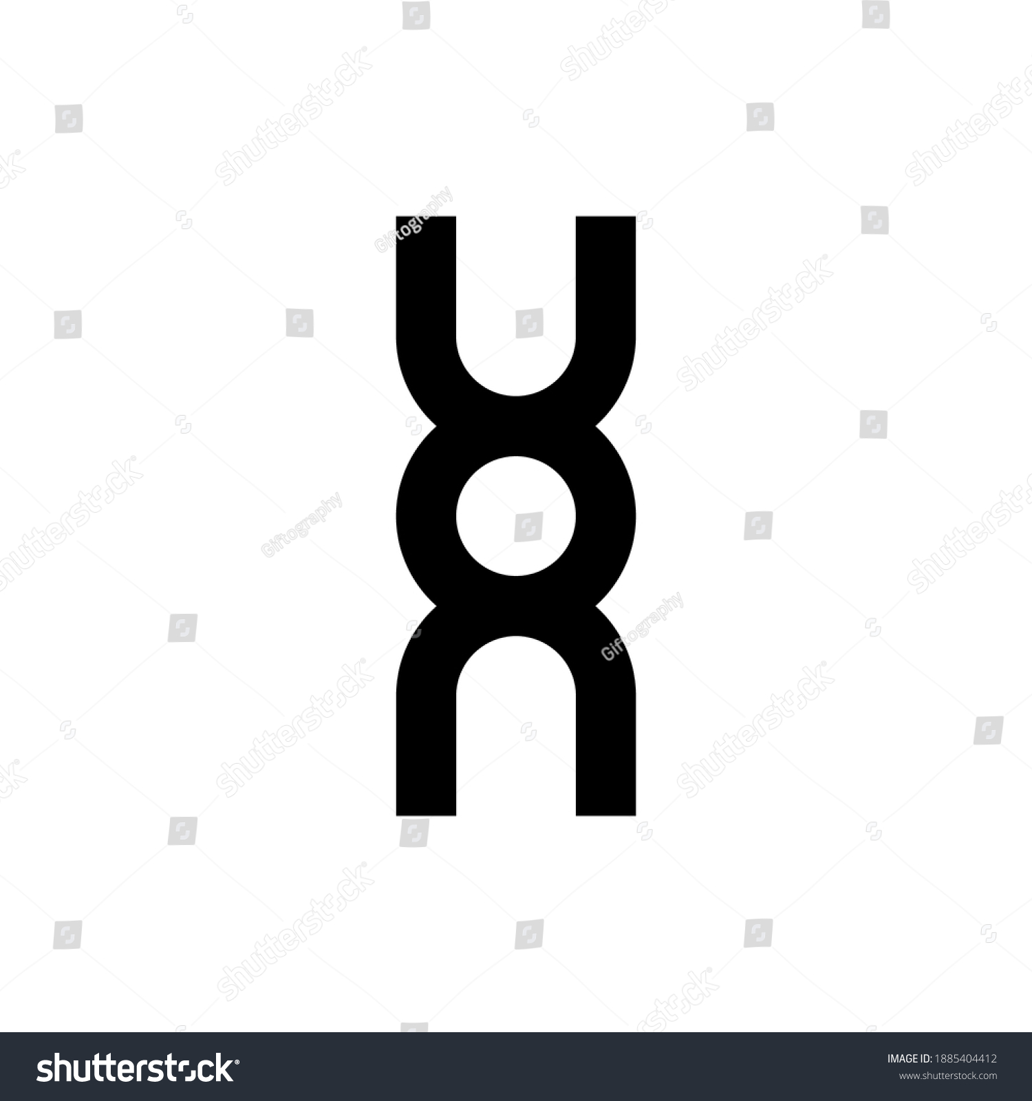 Black Letter Uon Initial Logo Icon Stock Vector (Royalty Free) 1885404412