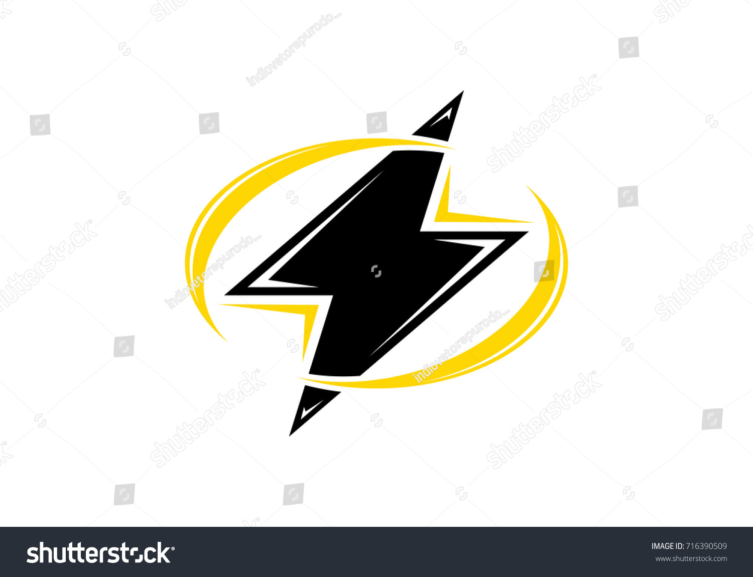 Black Lightning Logo: vector de stock (libre de regalías) 716390509 ...