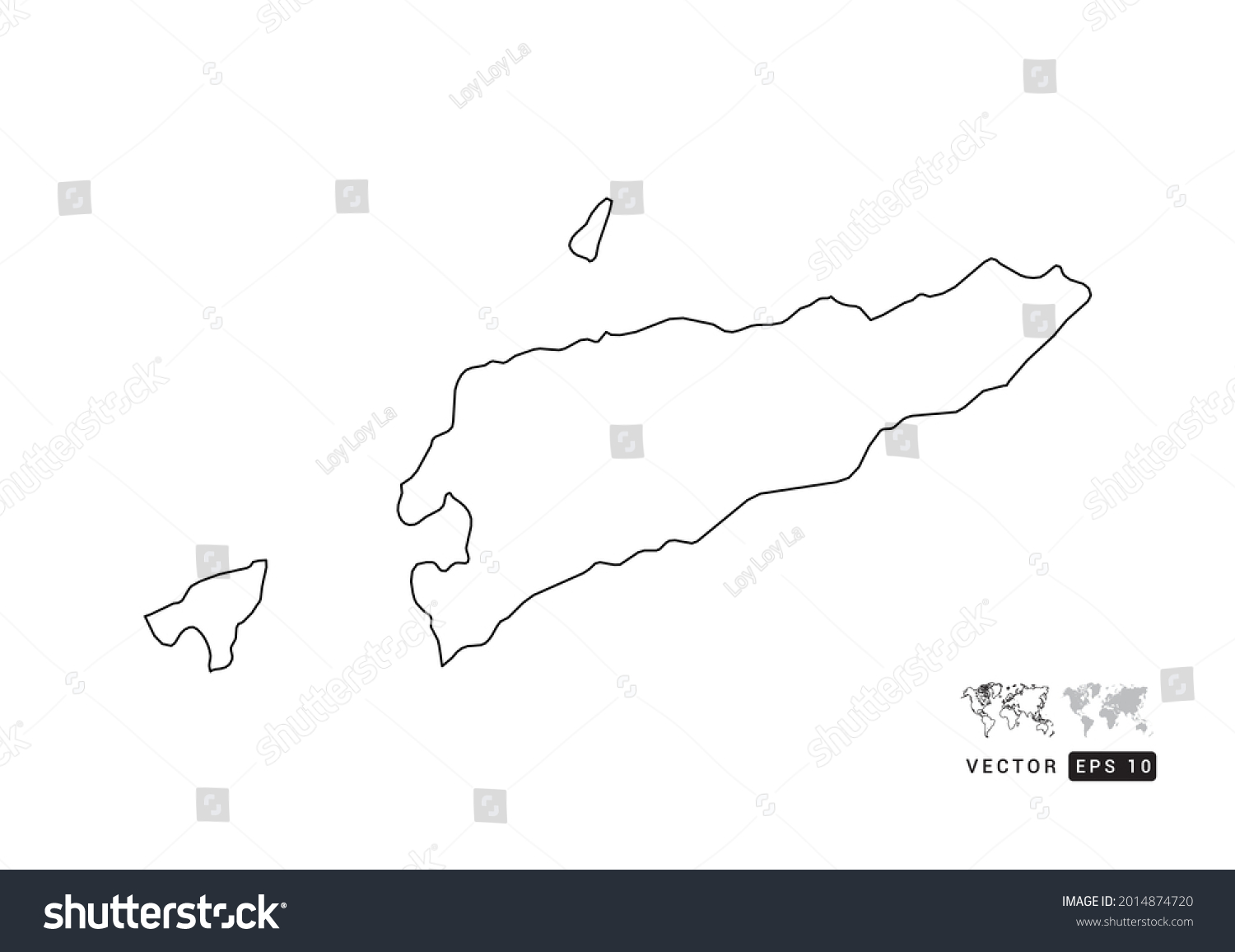 Black Line East Timor Map Vector Stock Vector (Royalty Free) 2014874720 ...