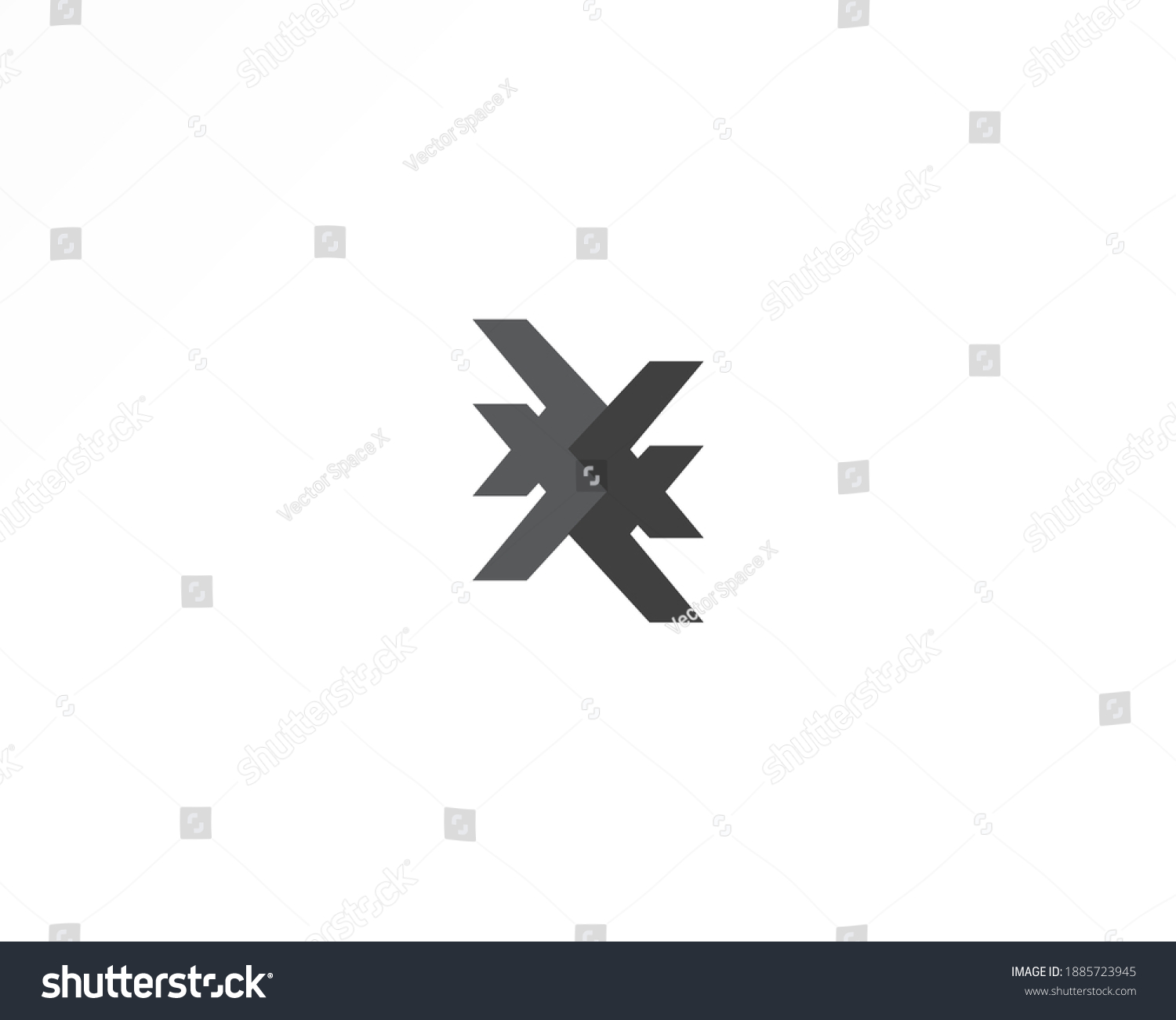 Black Line X Logo Design Template Stock Vector (Royalty Free) 1885723945