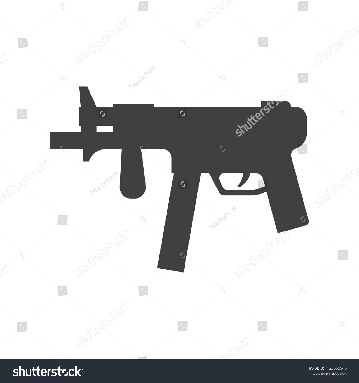 Black Machine Gun On White Background Stock Vector (Royalty Free ...