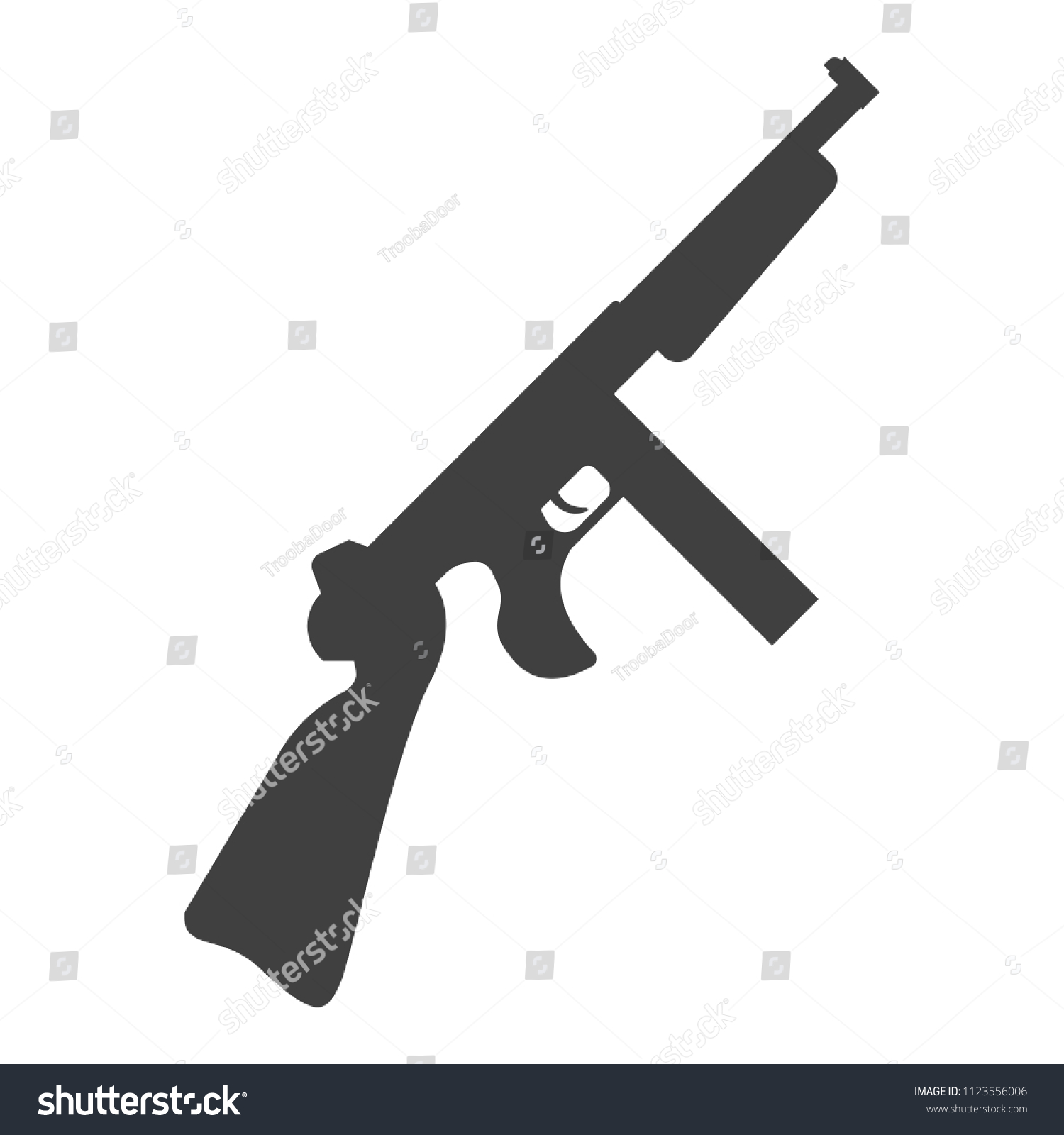 Black Machine Gun On White Background: เวกเตอร์สต็อก (ปลอดค่าลิขสิทธิ์ ...