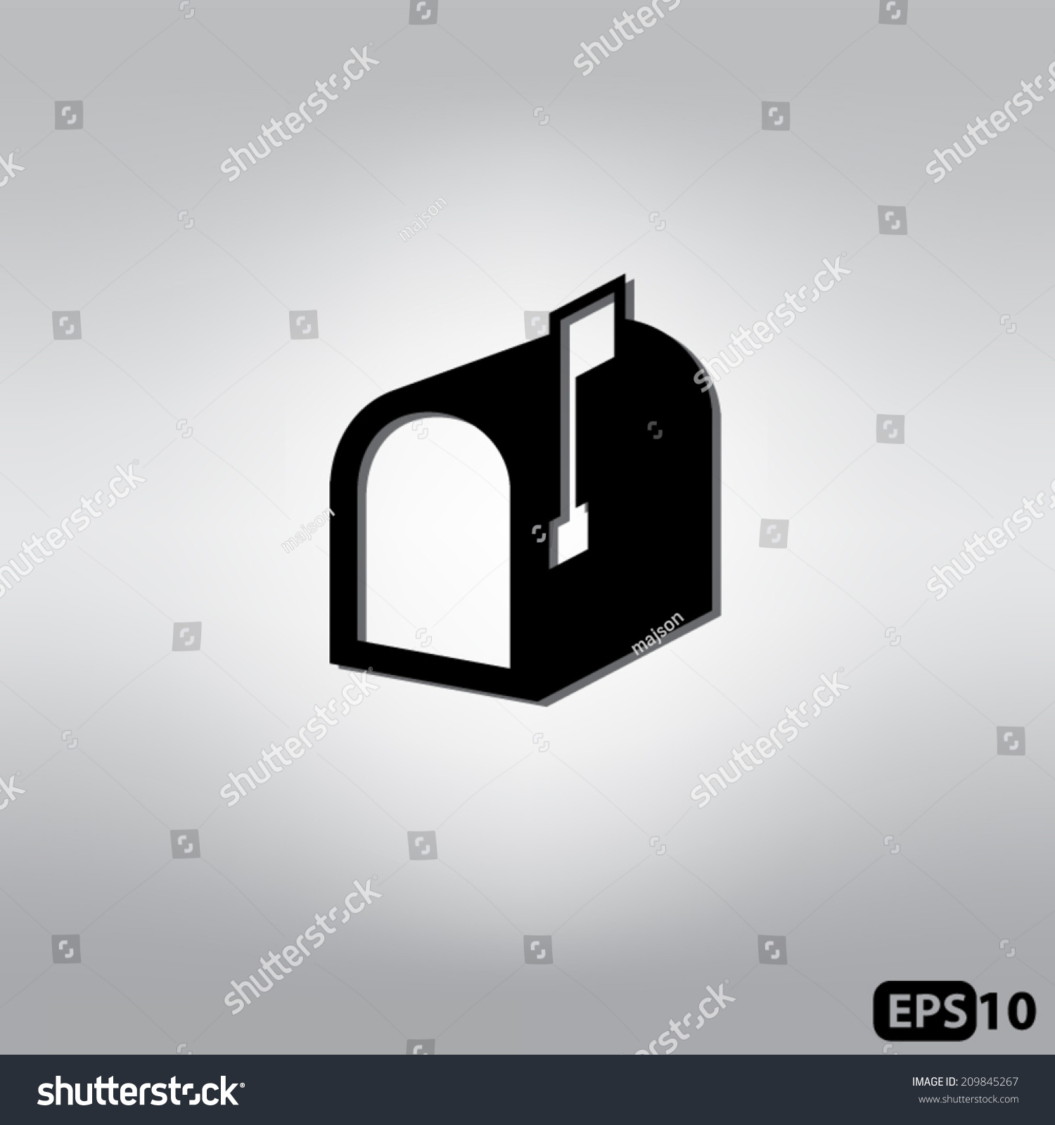 Black Mailbox Icon Stock Vector (Royalty Free) 209845267