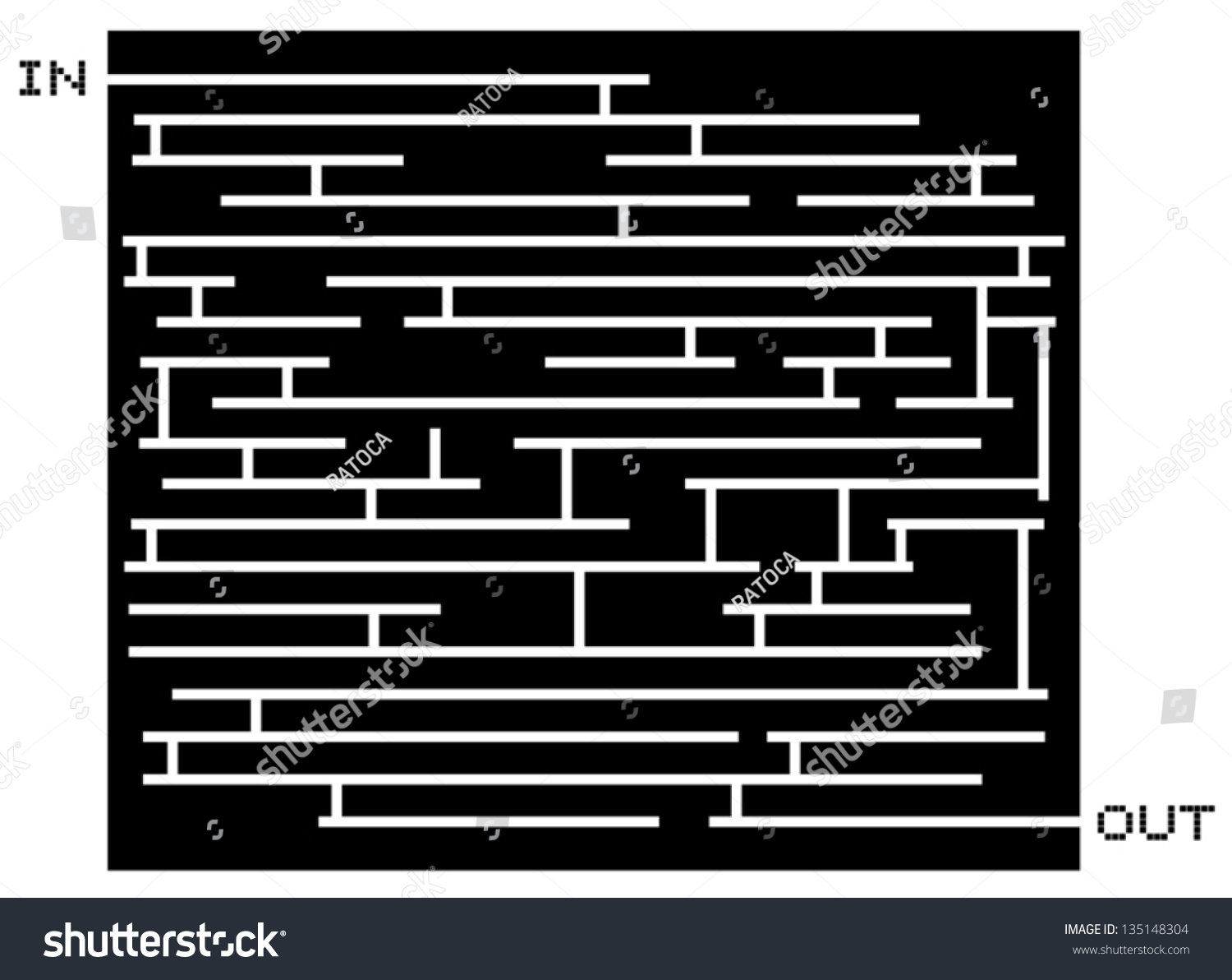 Black Maze Stock Vector (Royalty Free) 135148304 | Shutterstock