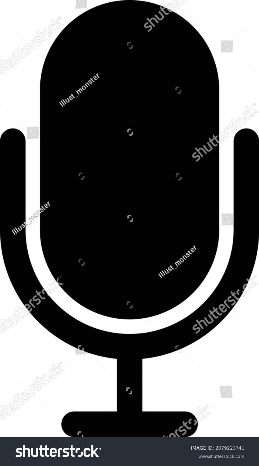 Black Microphone Vector Icon Simple Stock Vector (Royalty Free ...