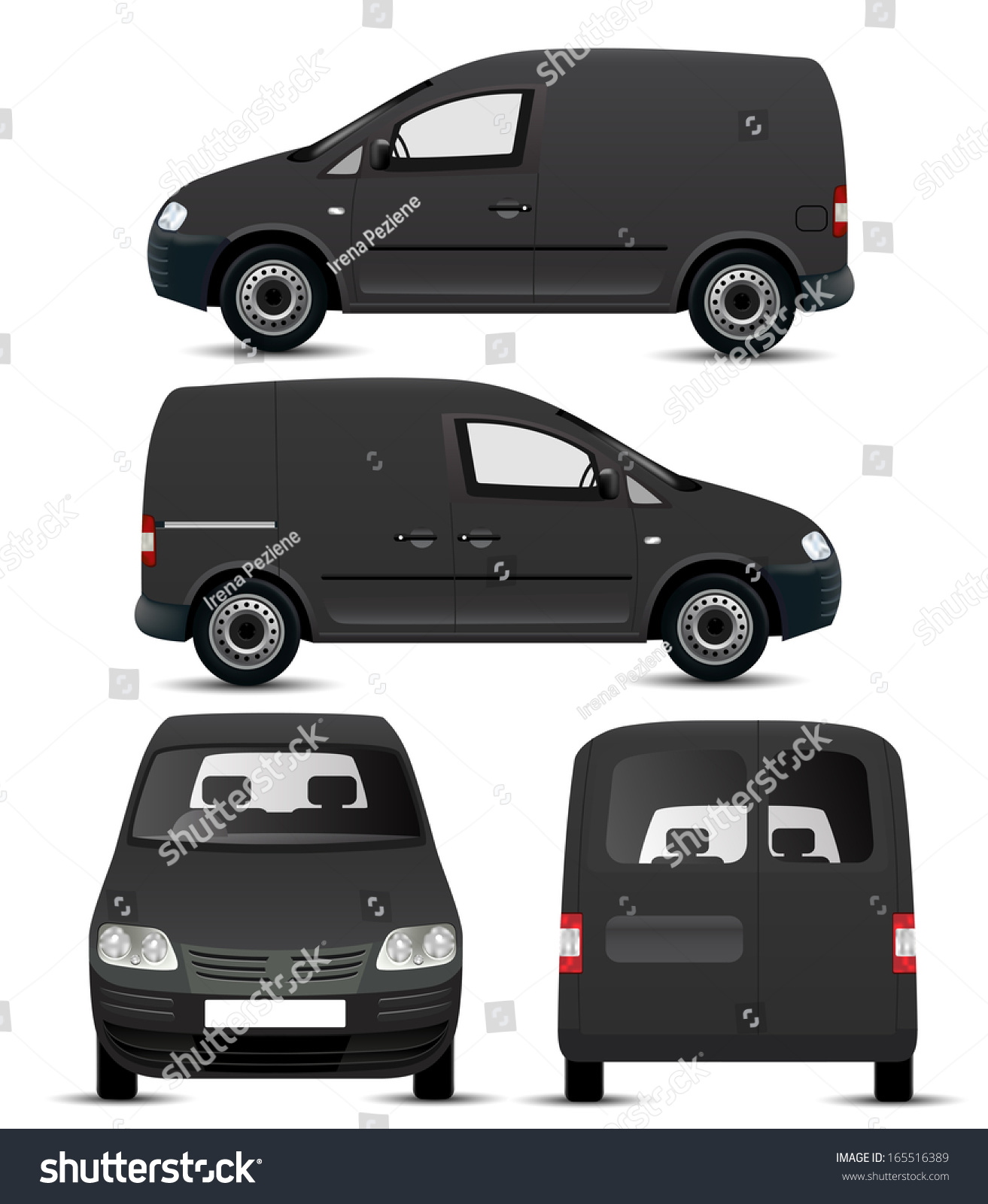 Black Mini Van Stock Vector (Royalty Free) 165516389 - Shutterstock