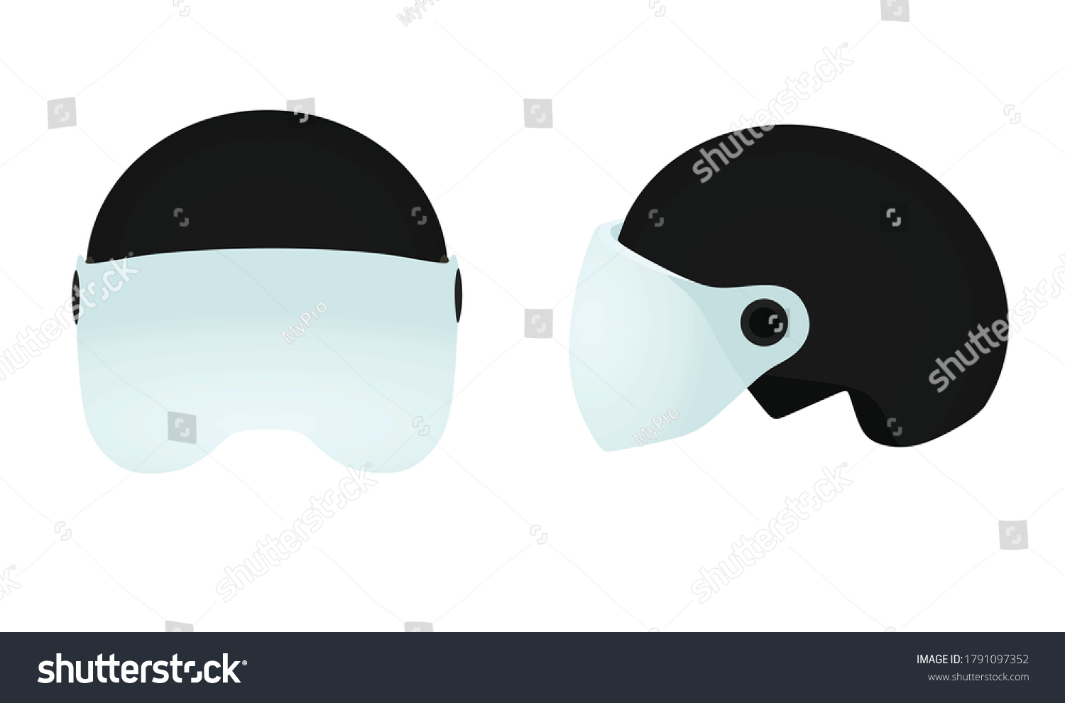 Black Motorcycle Helmet Vector Illustration Stock Vector (Royalty Free ...