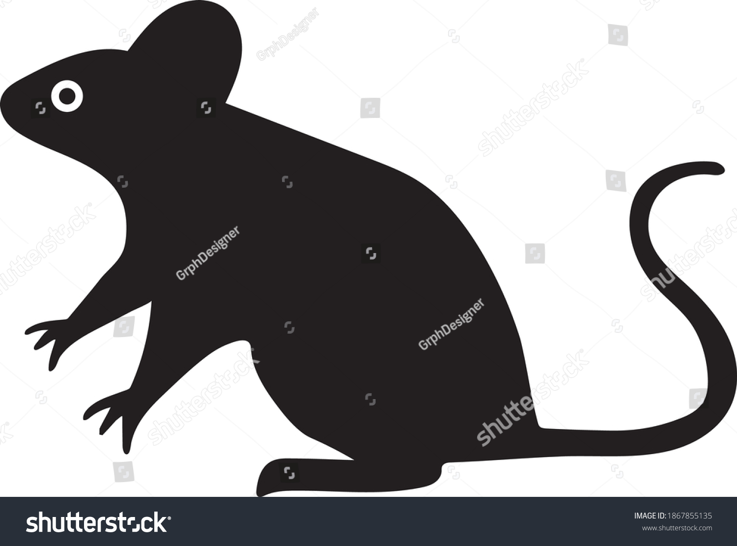 Black Mouse Vector Silhouette Design Stock Vector (Royalty Free ...