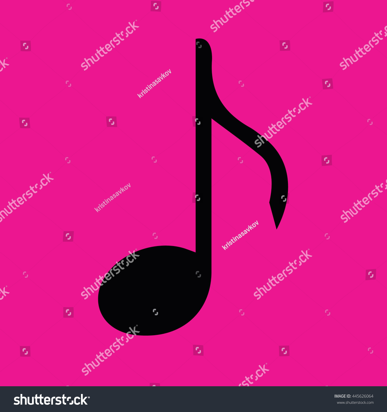 Black Music Note Icon Vector Pink Stock Vector 445626064 - Shutterstock
